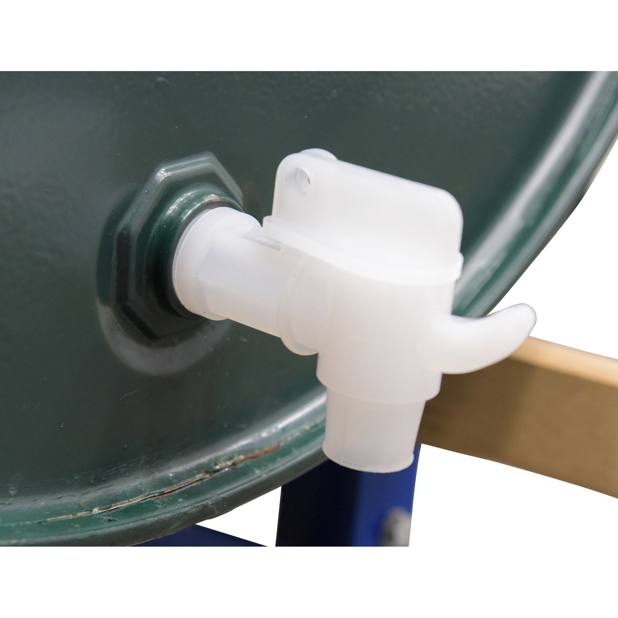 Vestil, 3/4in. Poly bung drum faucet fixed white, Max. Lift Height 2.81 ...