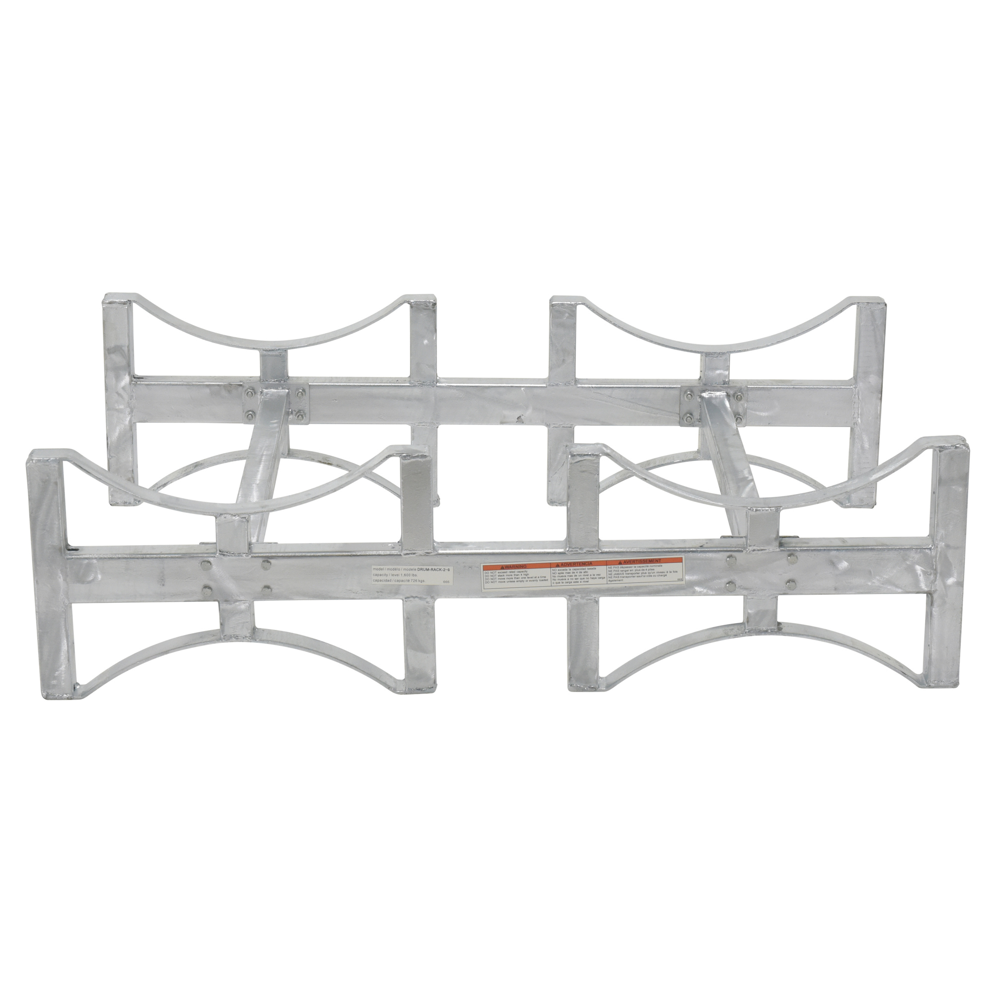 Vestil, Galvanized stackable drum rack 2 drum 55 gallon, Height 12.75 in, Model# DRUM-RACK-2-G ...