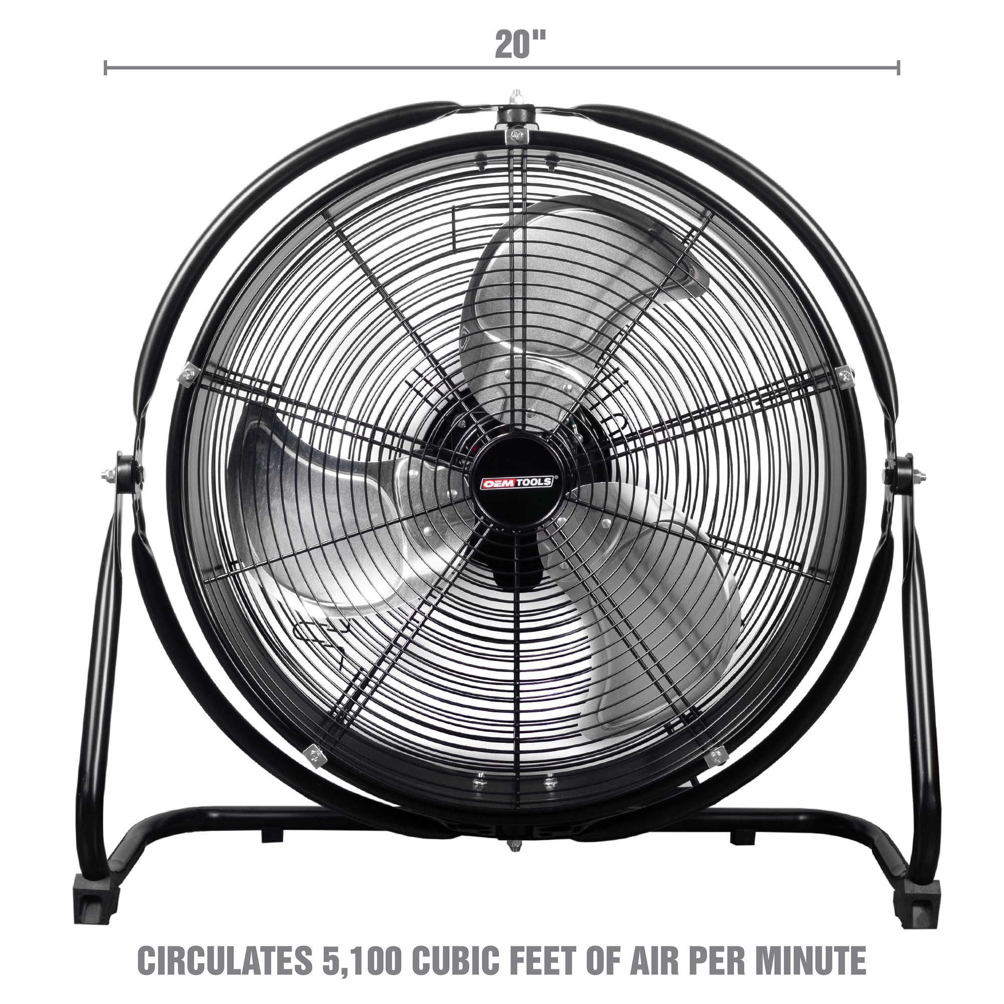 OEMTOOLS, Orbital Floor/Wall Mount Fan, Fan Diameter 20 in, Air ...