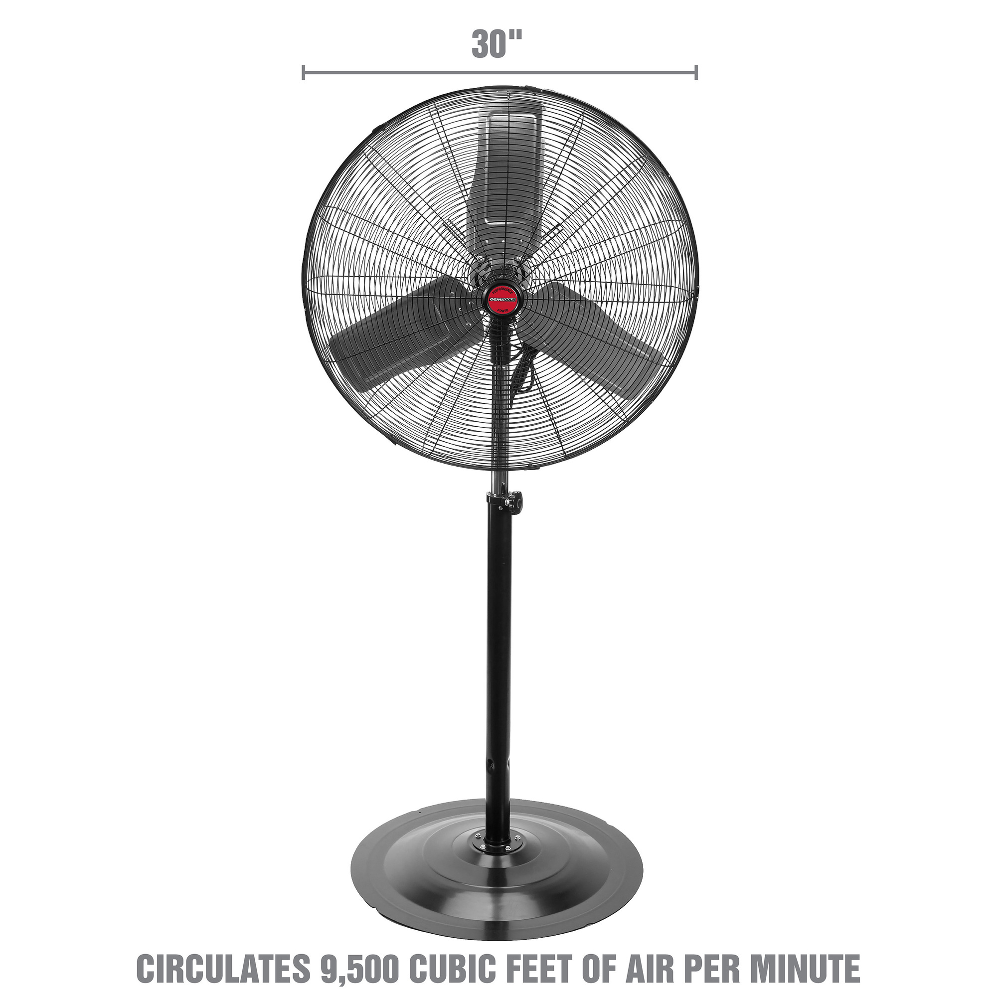 OEMTOOLS, Oscillating Pedestal Fan, Fan Diameter 30 in, Air Delivery ...