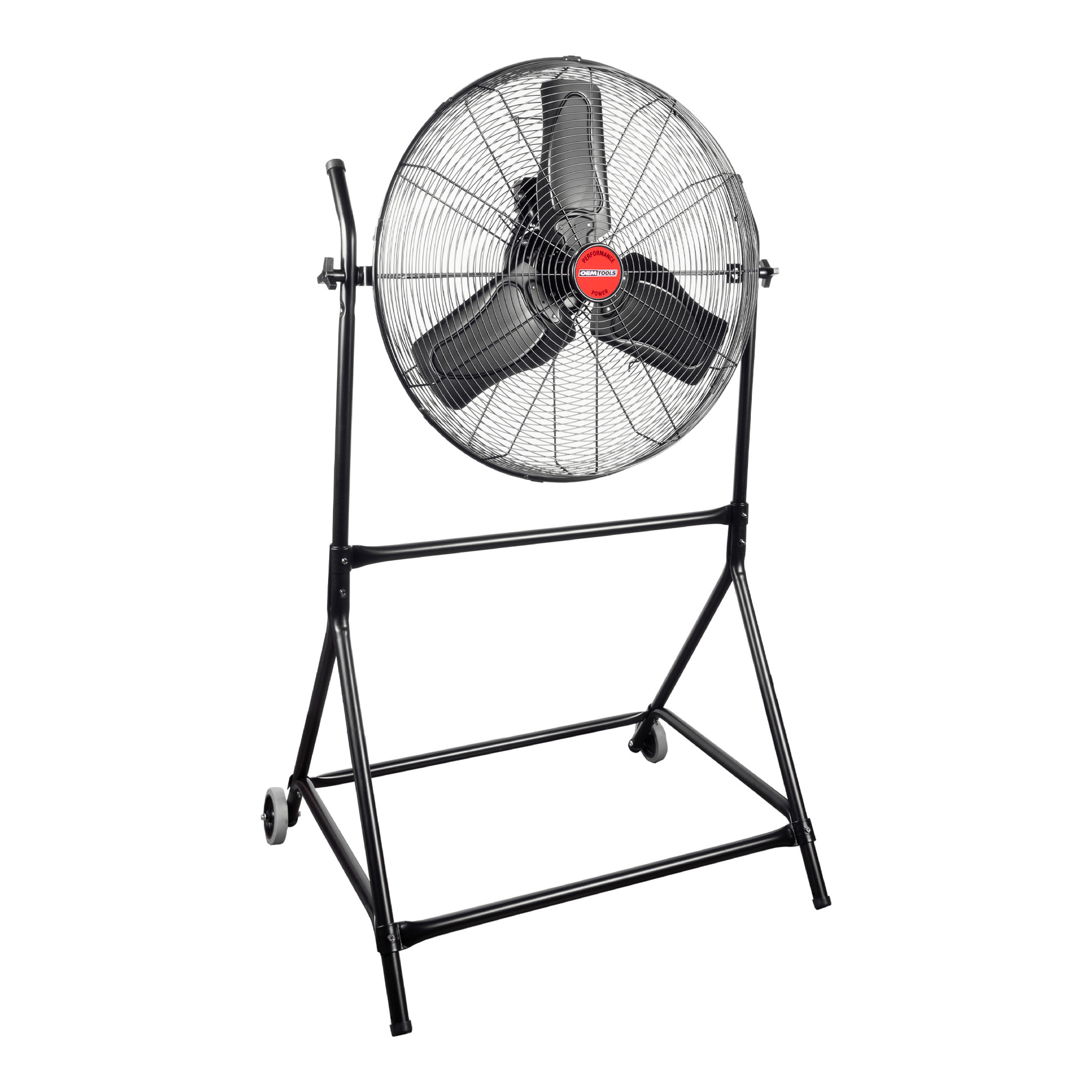OEMTOOLS, Rolling Tilt Fan, Fan Diameter 24 in, Air Delivery 8600 cfm ...