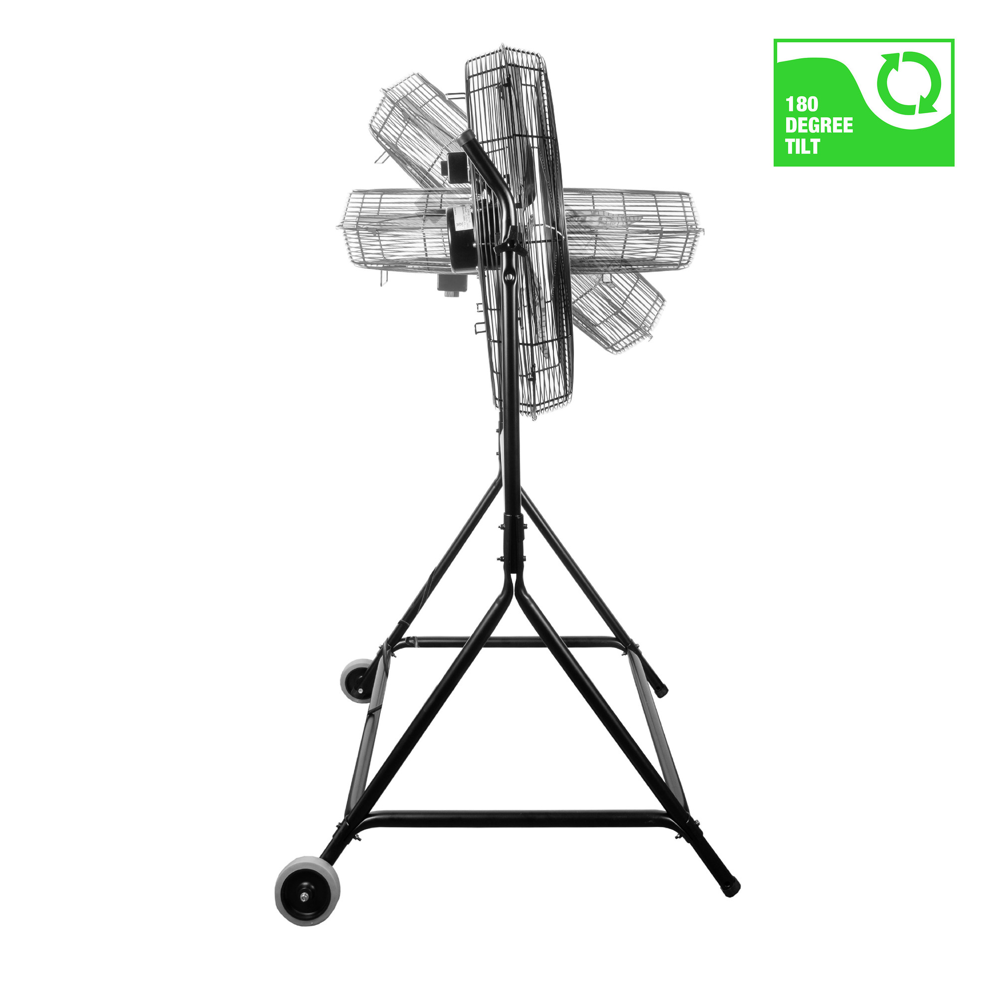 OEMTOOLS, Rolling Tilt Fan, Fan Diameter 24 in, Air Delivery 8600 cfm ...
