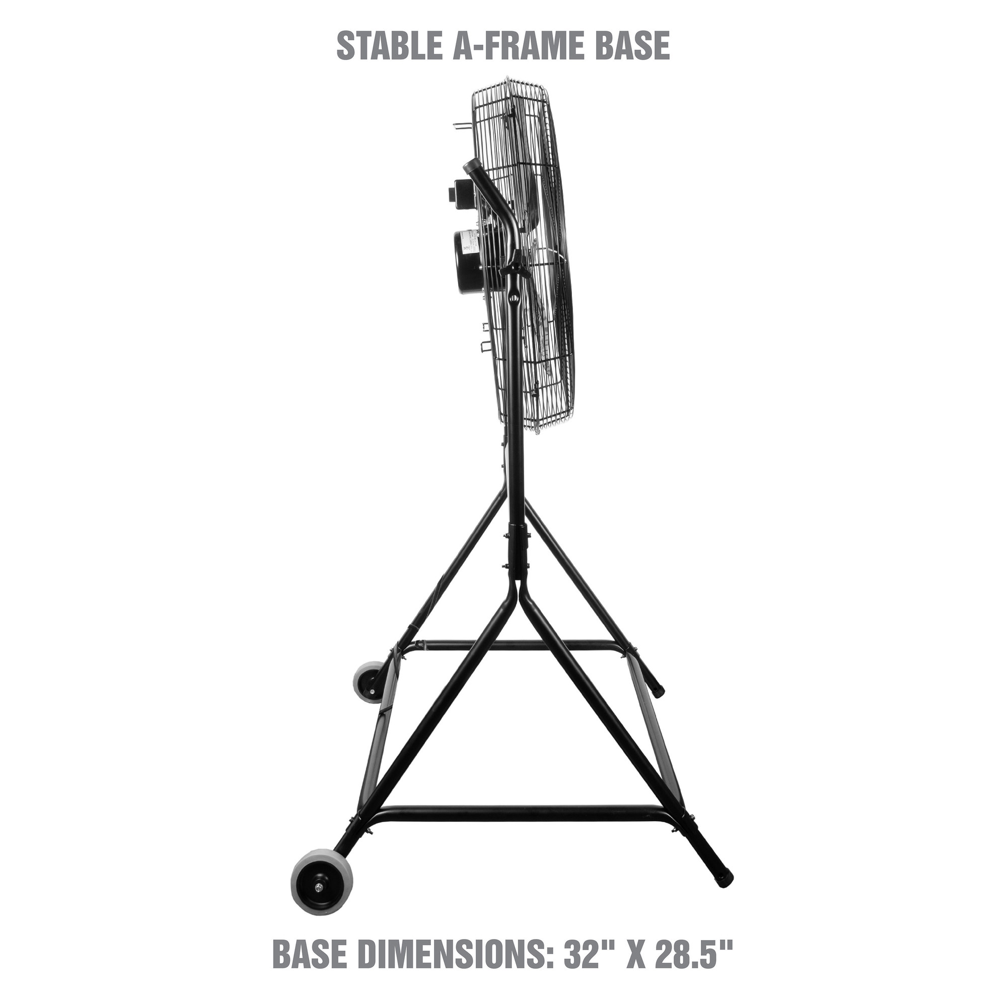 OEMTOOLS, Rolling Tilt Fan, Fan Diameter 24 in, Air Delivery 8600 cfm ...