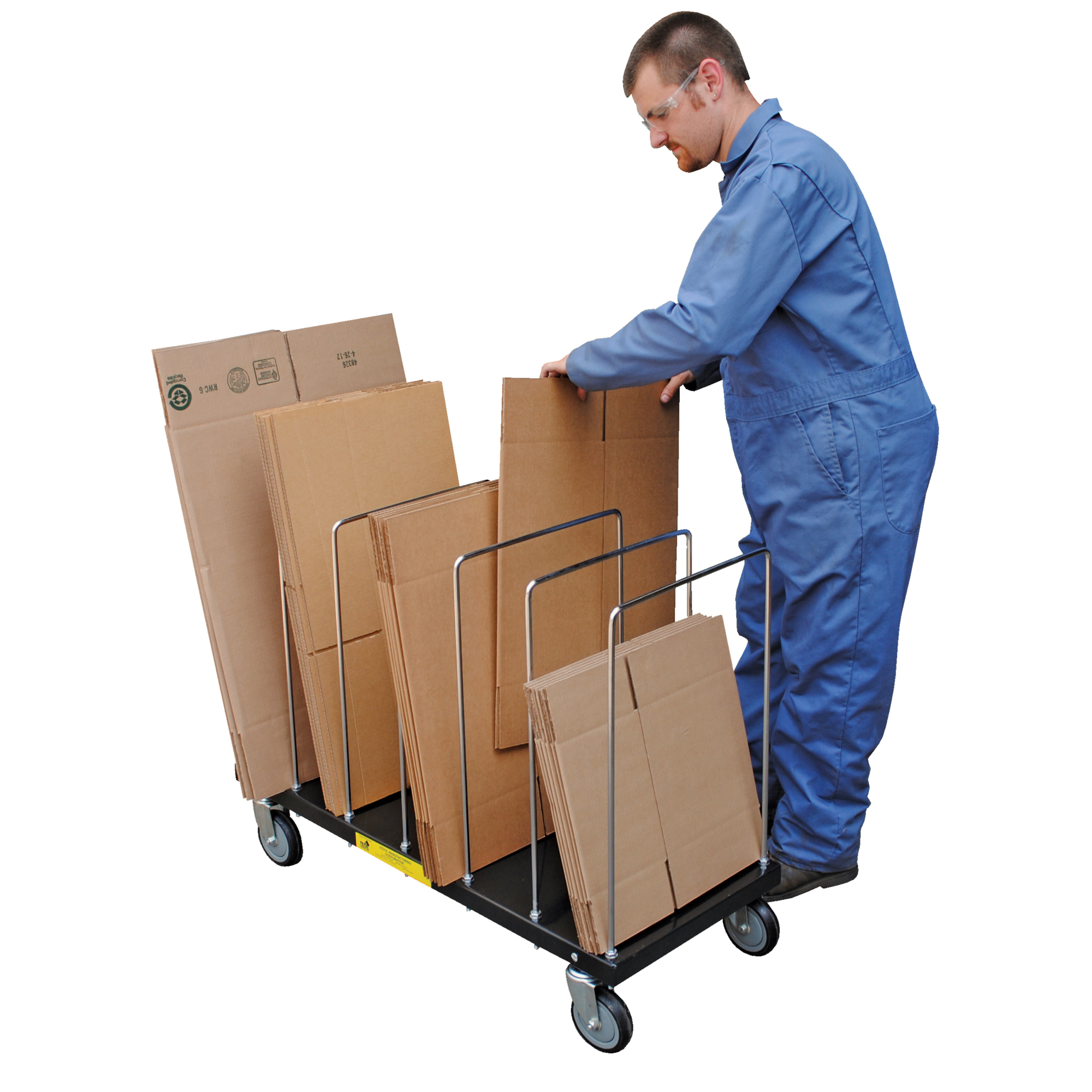 Vestil, Portable carton cart with dividers, Total Capacity 400 lb ...