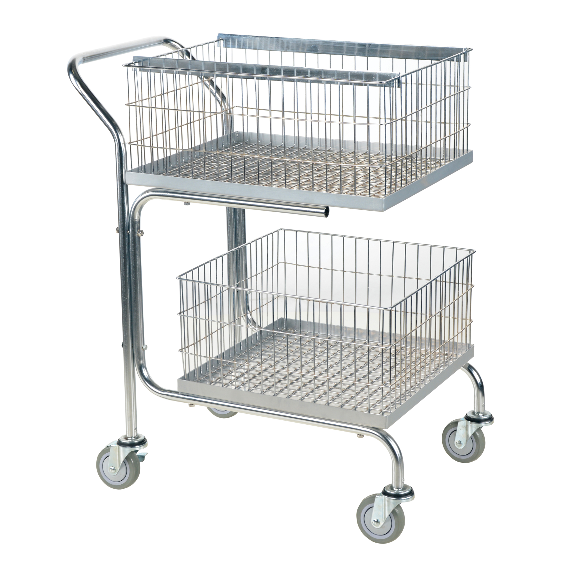 Vestil, Steel mail cart with double basket, Total Capacity 200 lb ...