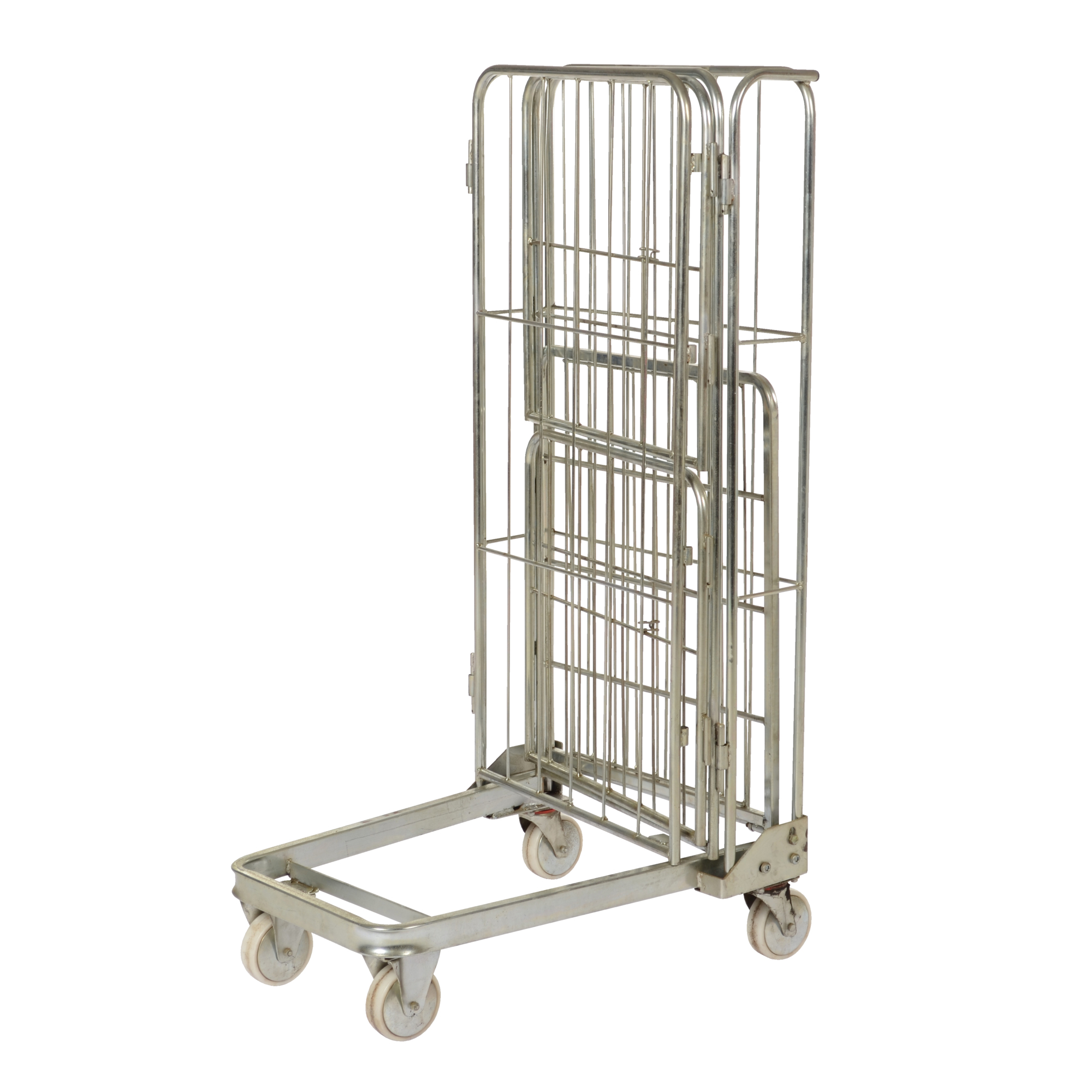 Vestil, Galvanized foldable/nestable roller container 1 shelf, Total ...