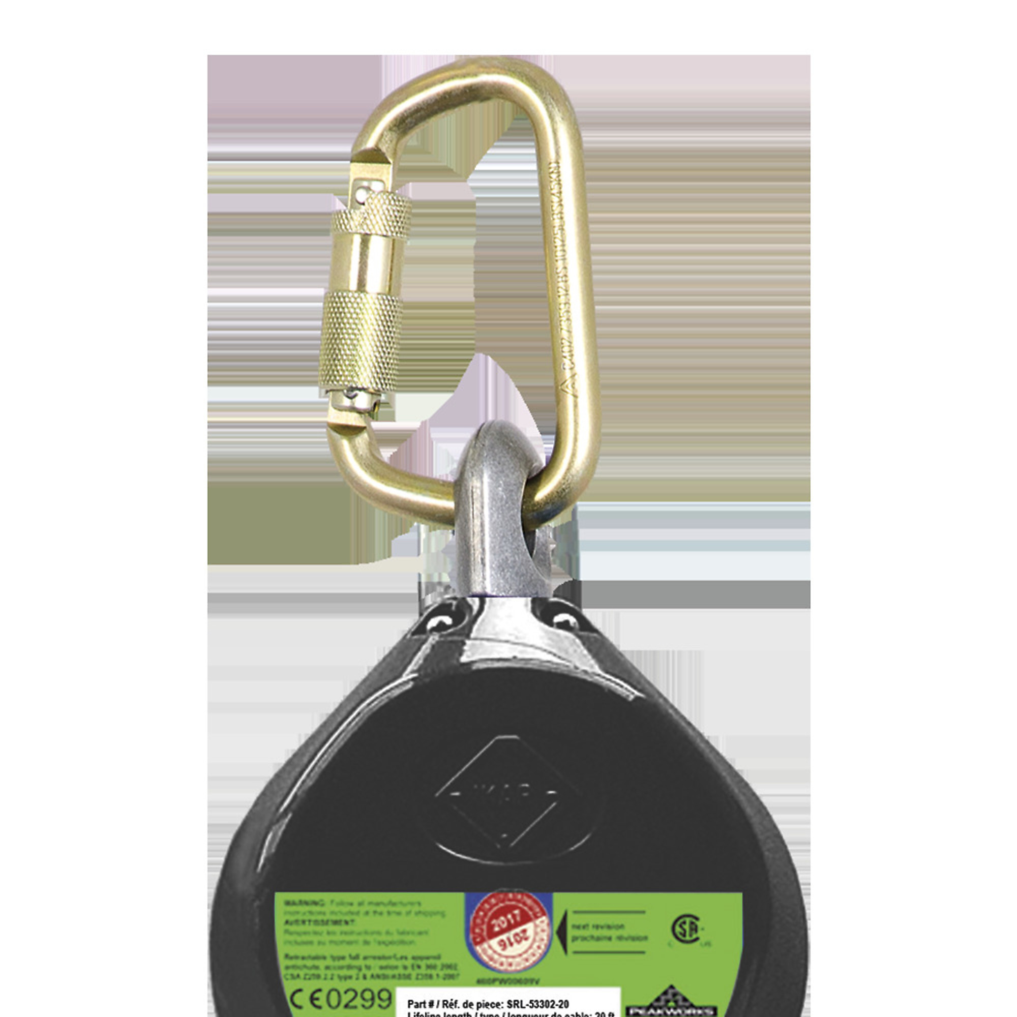 Peak Works, Self Retracting (SRL) Cable, 20ft., Weight Capacity 300 lb ...