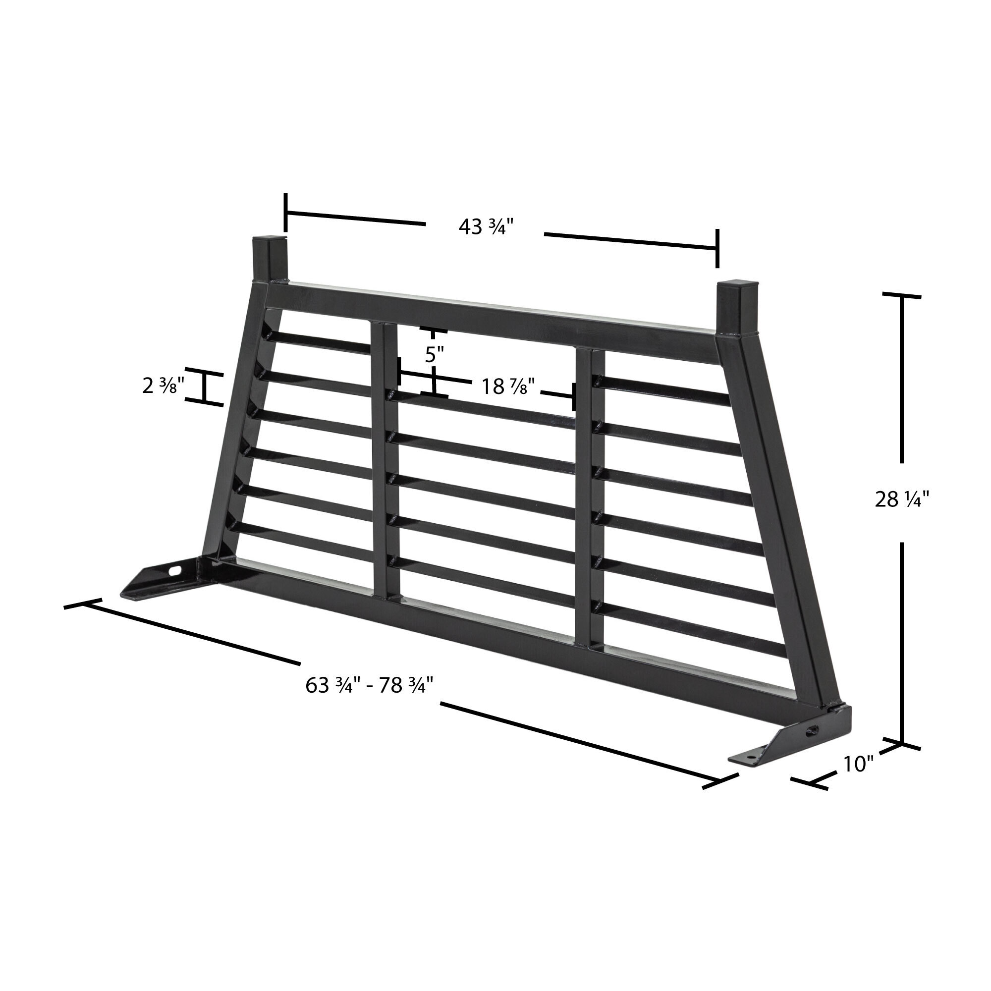 Elevate Outdoor, Adj. Louvered Steel Headache Rack, Color Black ...