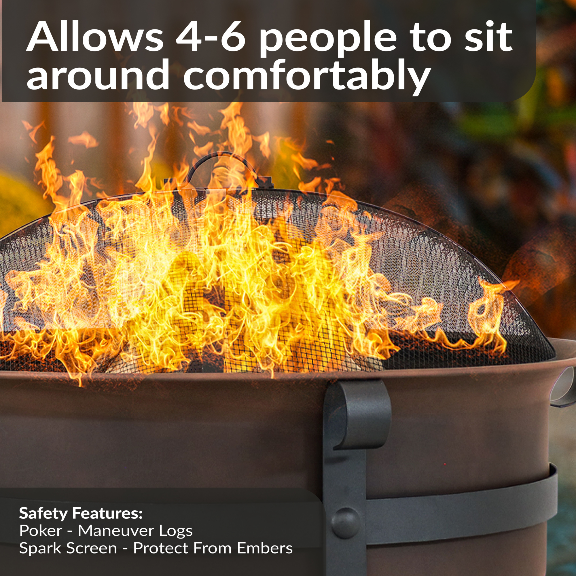 Sunnydaze Decor, Bronze Steel Cauldron Style Fire Pit - 29in., Diameter ...