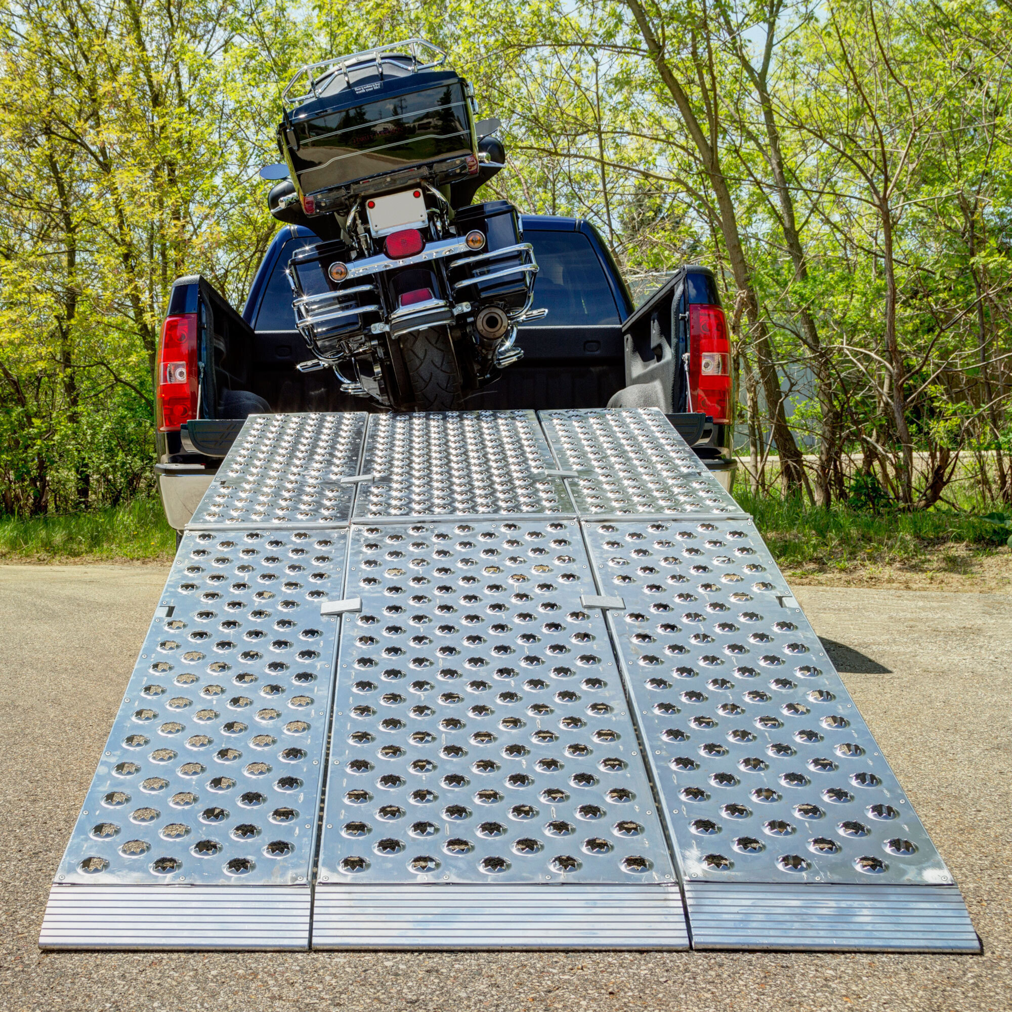 Black Widow, 10ft. L Alum. Folding 3-Piece Motorcycle Ramp, Max. Ramp ...
