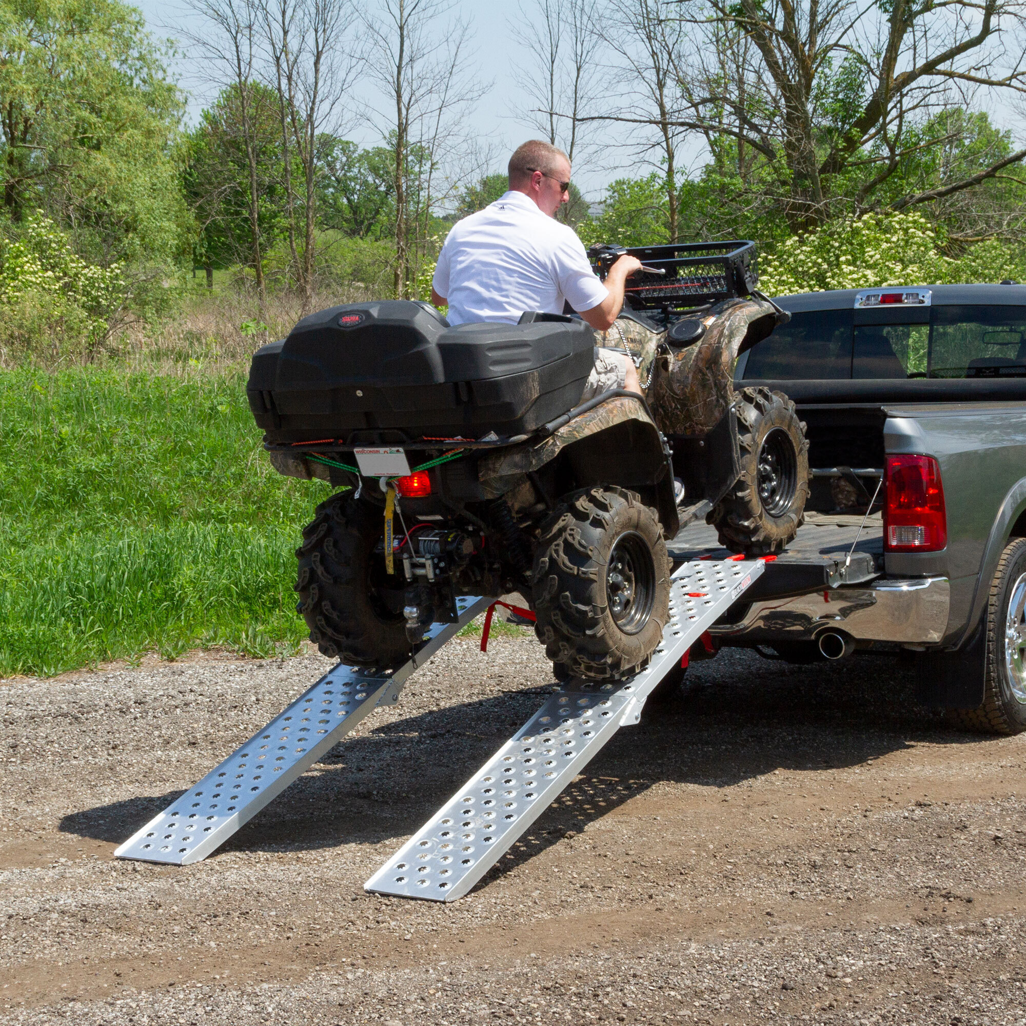 Black Widow, Alum. Punch Plate Dual Folding ATV Ramps, Material ...