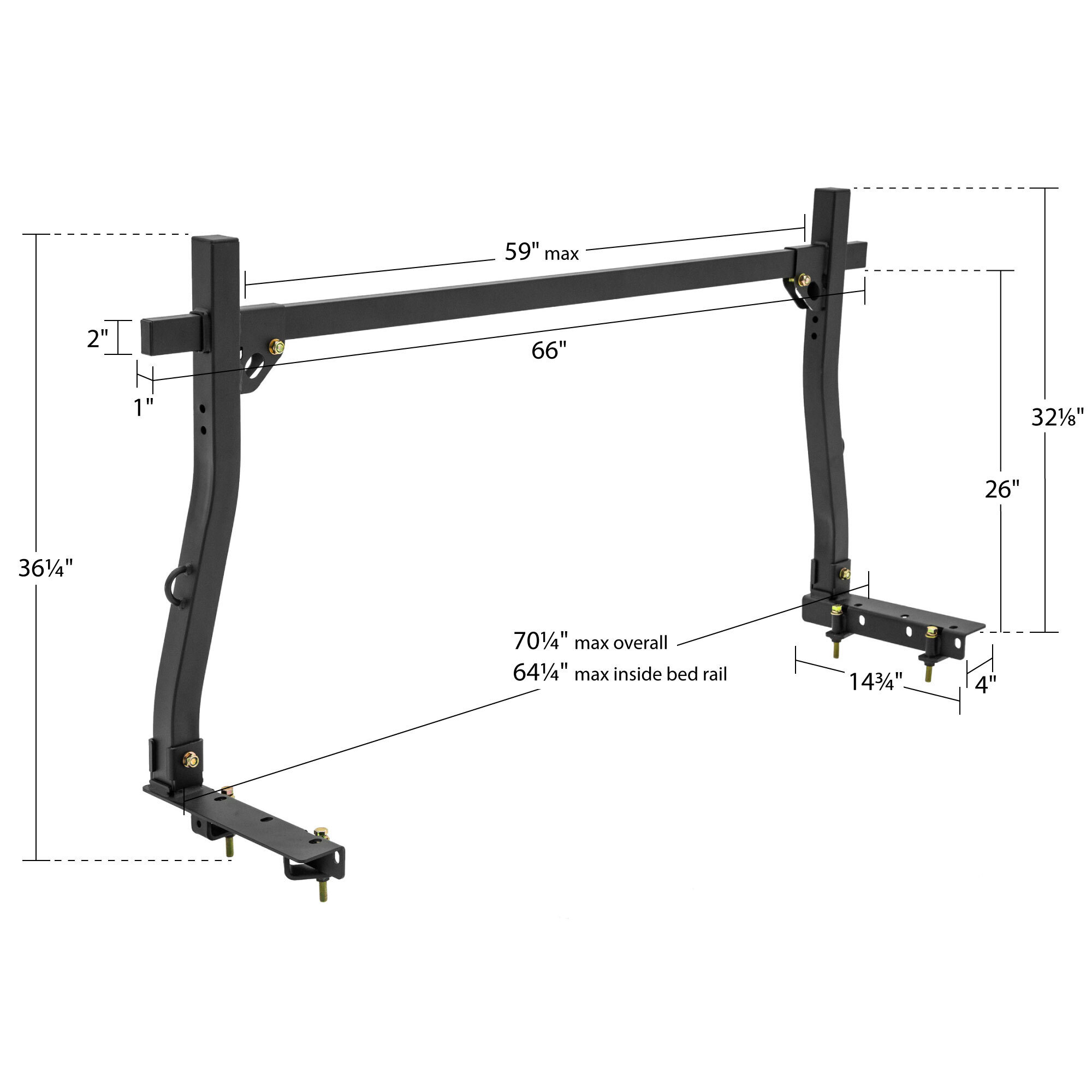 Elevate Outdoor, Steel Universal Heavy-Duty Truck Rack, Load Capacity ...