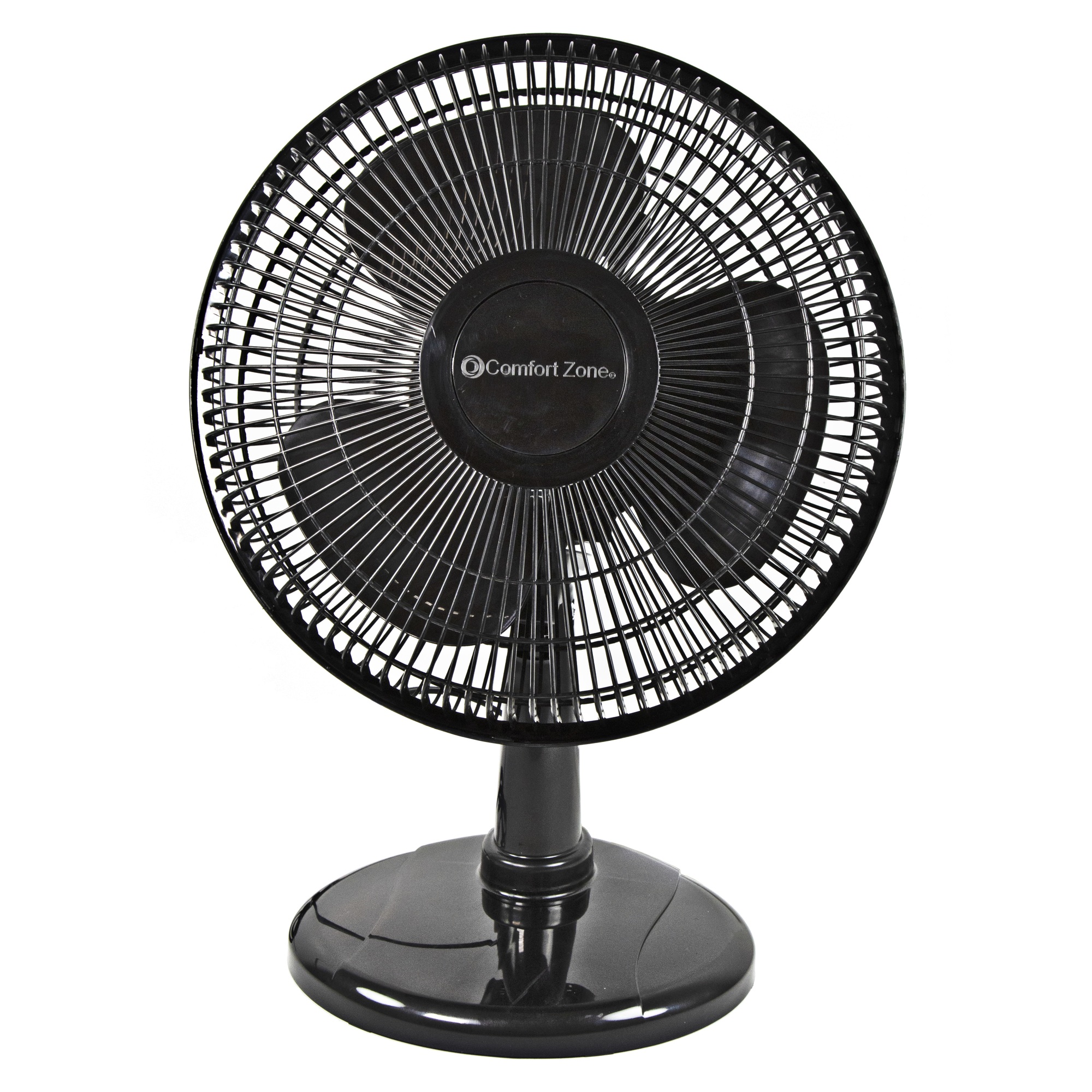 Comfort Zone, 12” Oscillating Table Fan w/ Controls, Model# CZ122BK ...