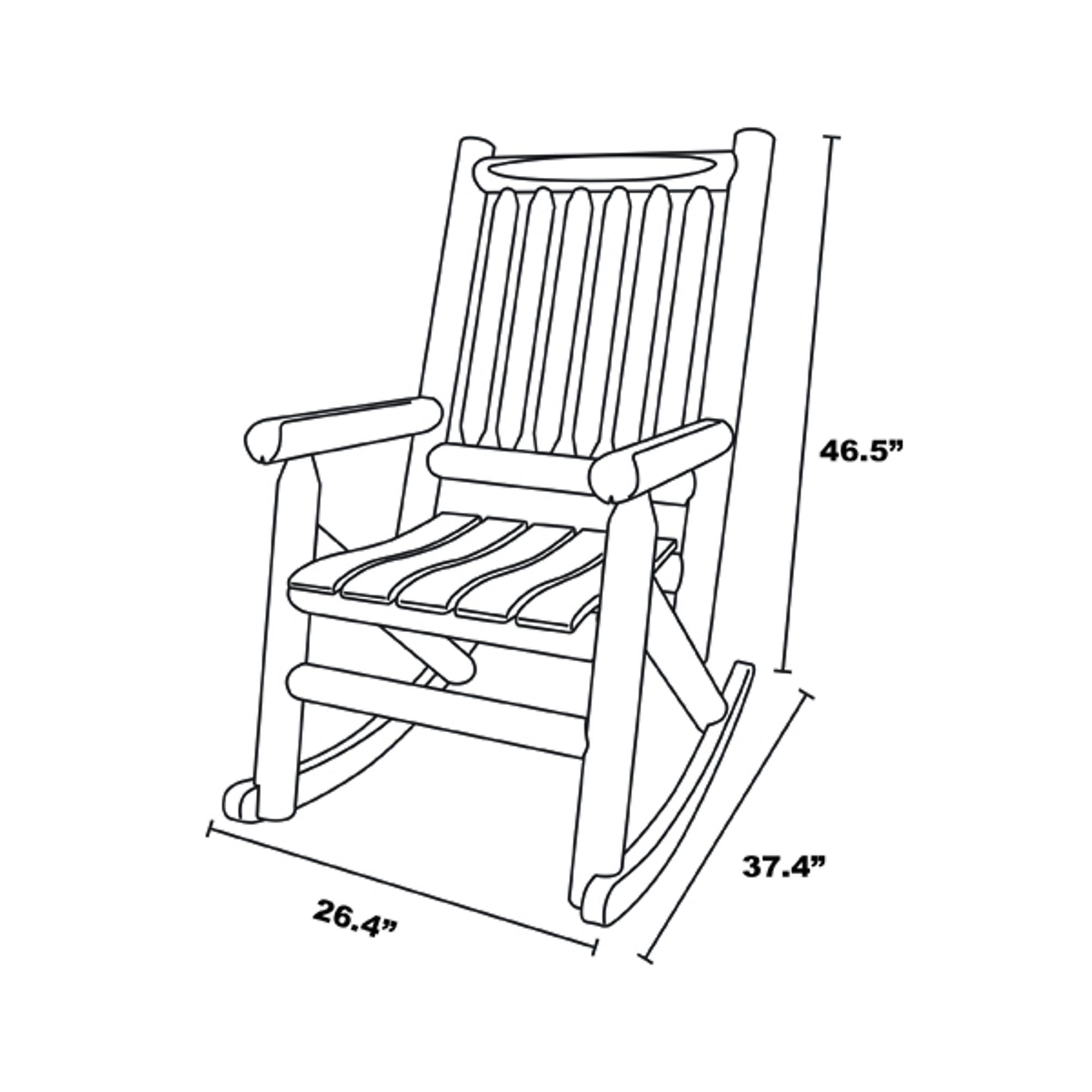 Leigh Country, Amber-Log Porch Rocker, Primary Color Brown, Material ...
