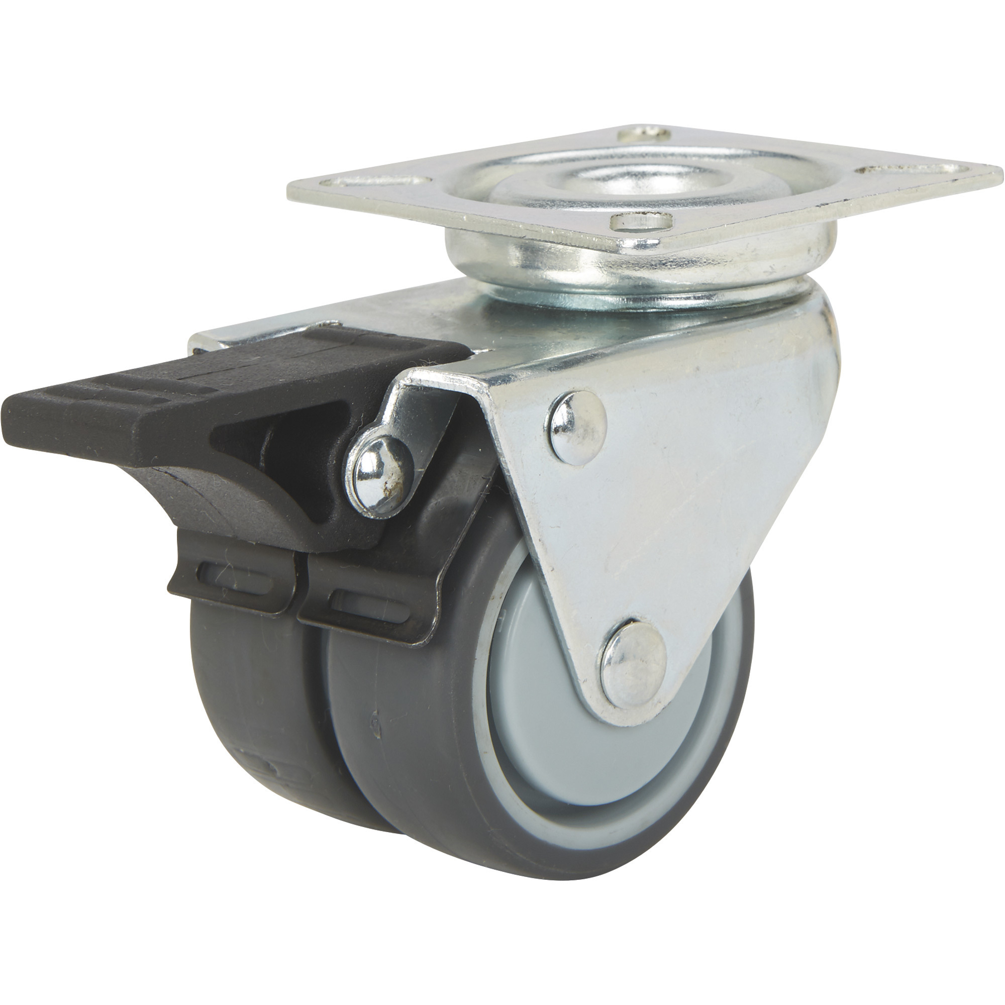 Strongway 2in. Swivel Dual-Wheel Caster with Brake, 200-Lb. Capacity ...
