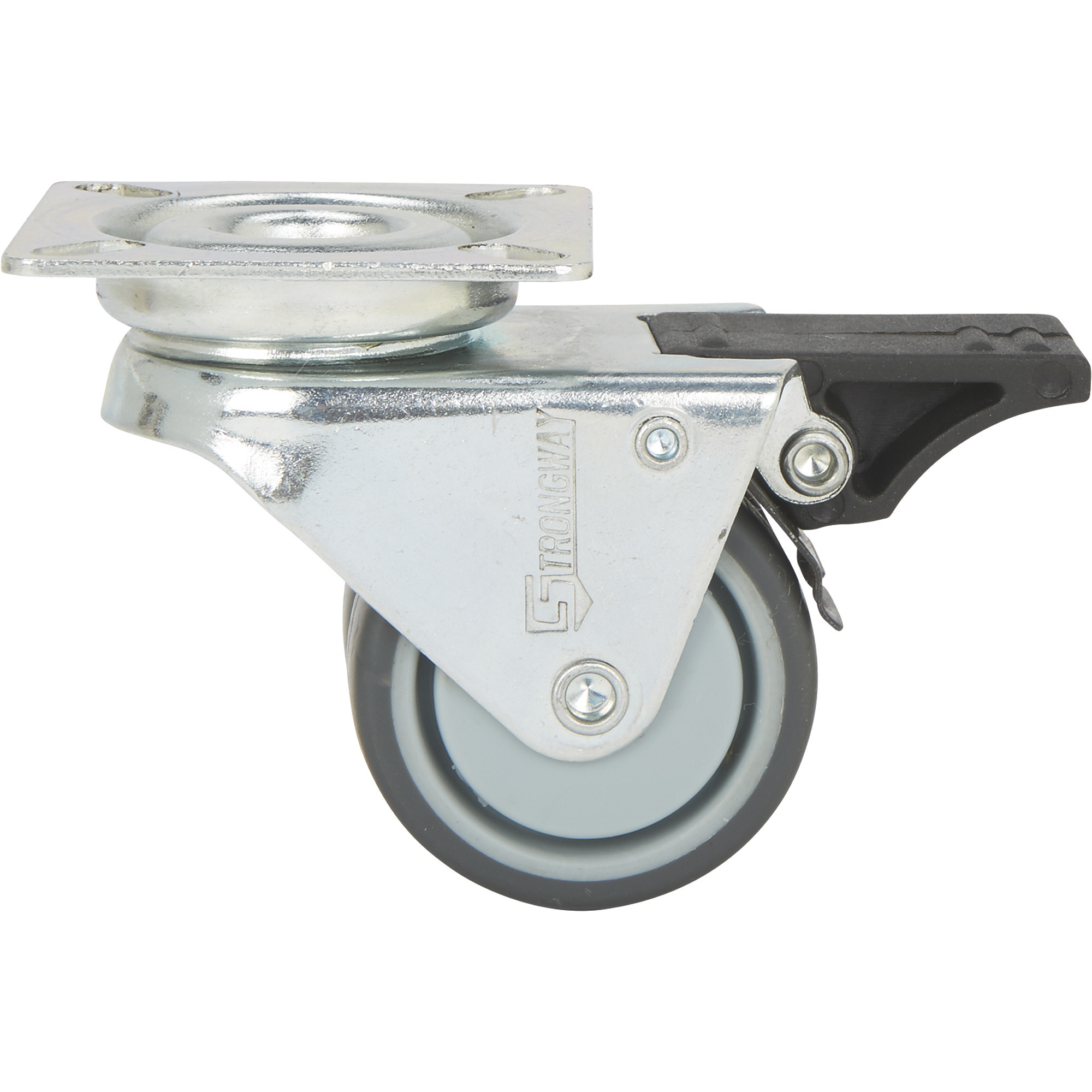 Strongway 2in. Swivel Dual-Wheel Caster with Brake, 200-Lb. Capacity ...