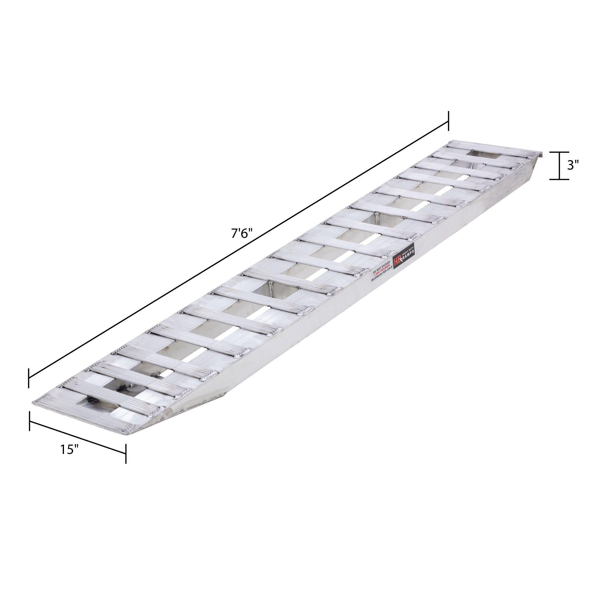 Heavy Duty Ramps 7ft. 6in. x 15ft. Car Trailer Ramp, Aluminum, 7000lb ...