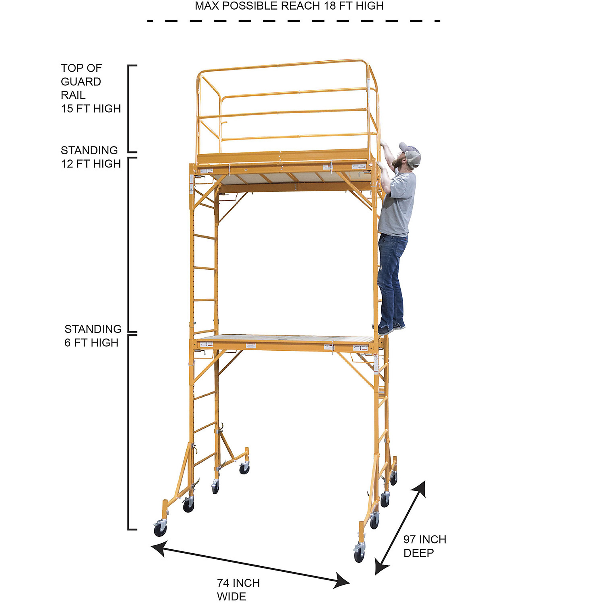 Buffalo Tool Pro-Series, Two Story Rolling Scaffold Tower, Capacity ... Buffalo Tool Pro-Series, Two Story Rolling Scaffold Tower, Capacity ...