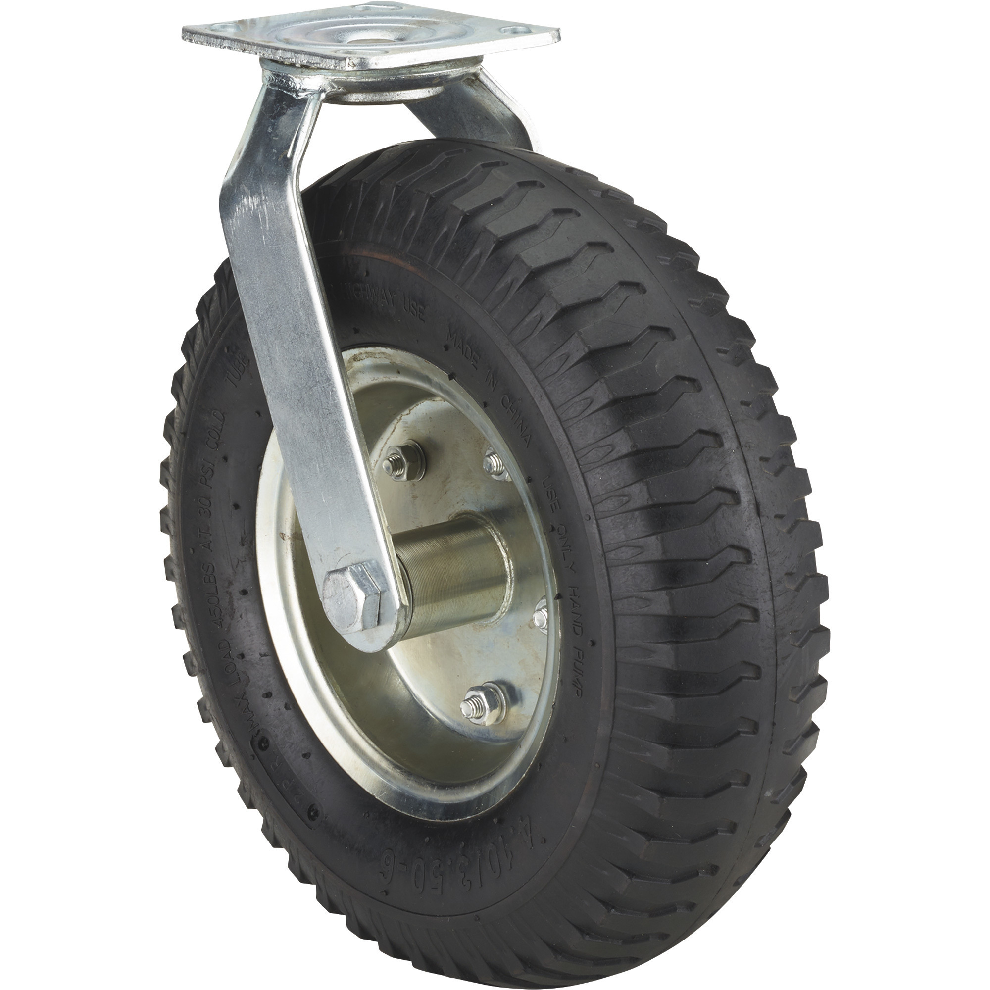 Ironton 12in. Pneumatic Swivel Caster, 450-Lb. Capacity, Lug Tread ...