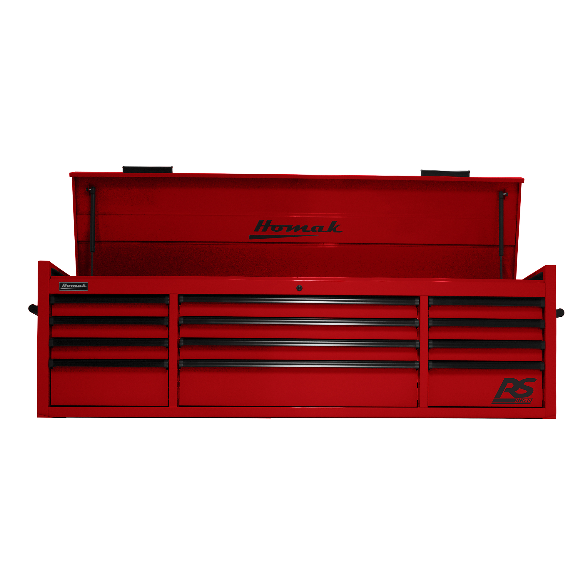 Homak RS Pro, 72in. RS PRO 12 DR TOP CHEST WITH OUTLET-RED, Width 71.5 ...