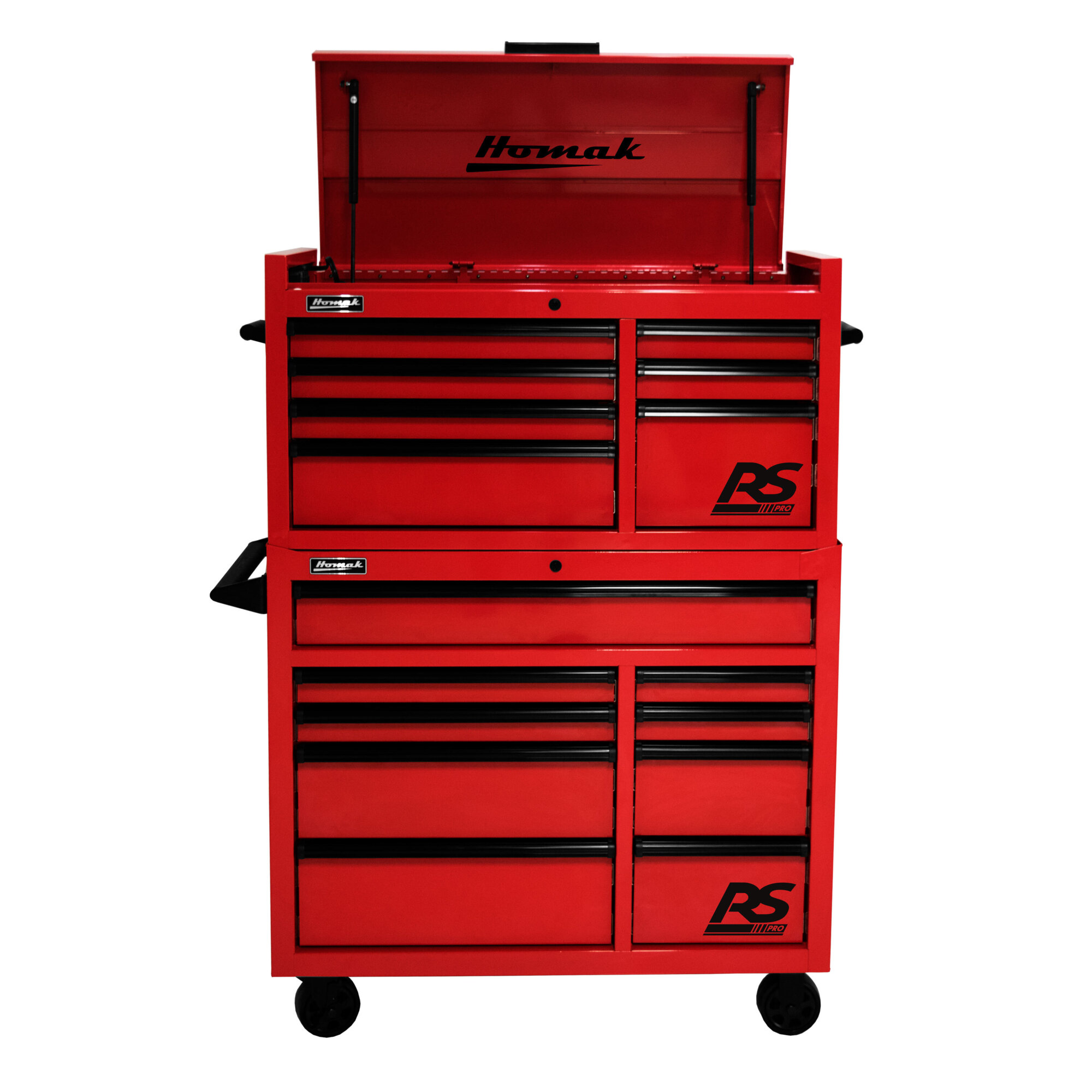 Homak RS Pro, 41in. RS PRO 7 DWR TOP CHEST WITH OUTLET-RED, Width 40.5 ...