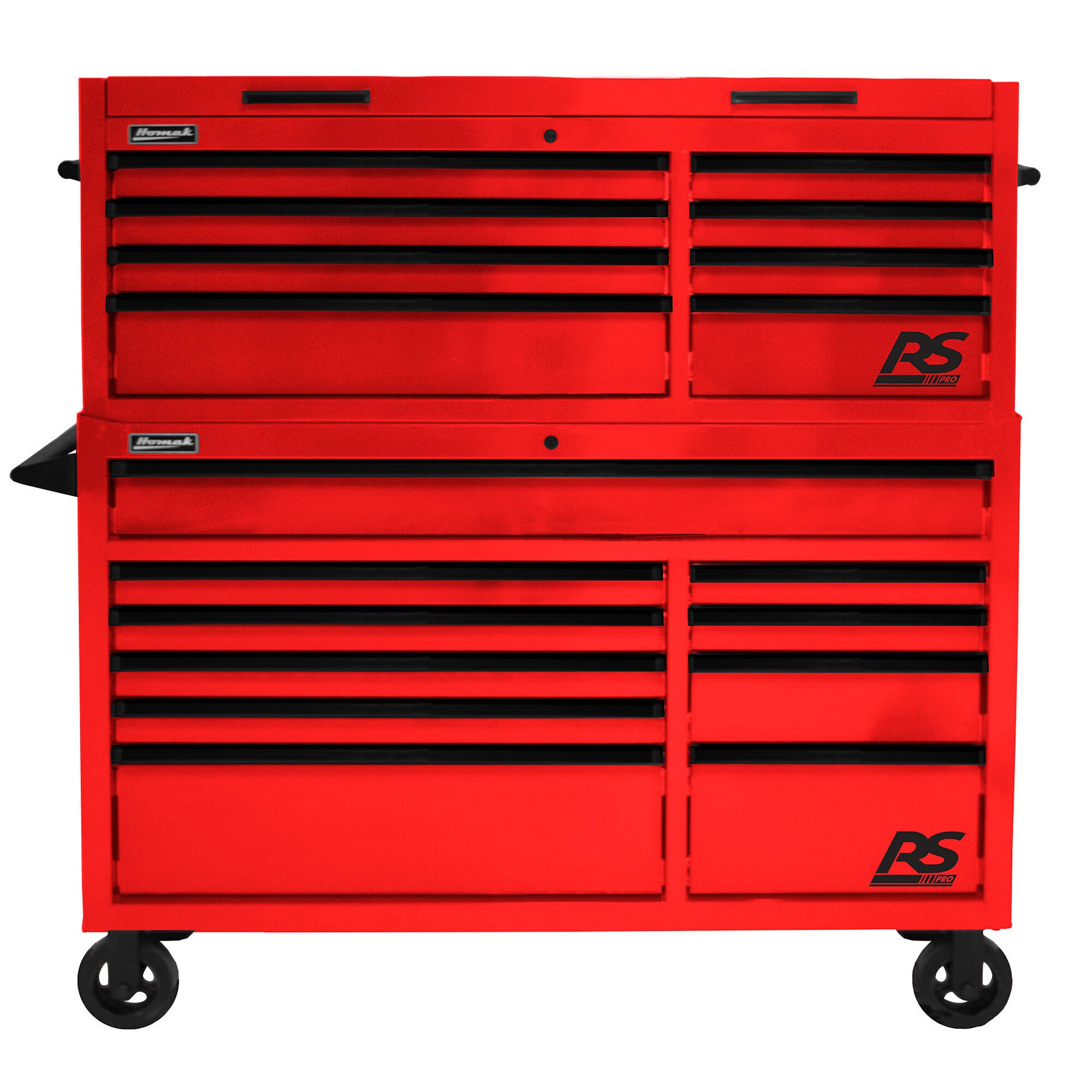 Homak RS Pro, 54in. RS PRO 8 DWR TOP CHEST WITH OUTLET-RED, Width 54 in ...