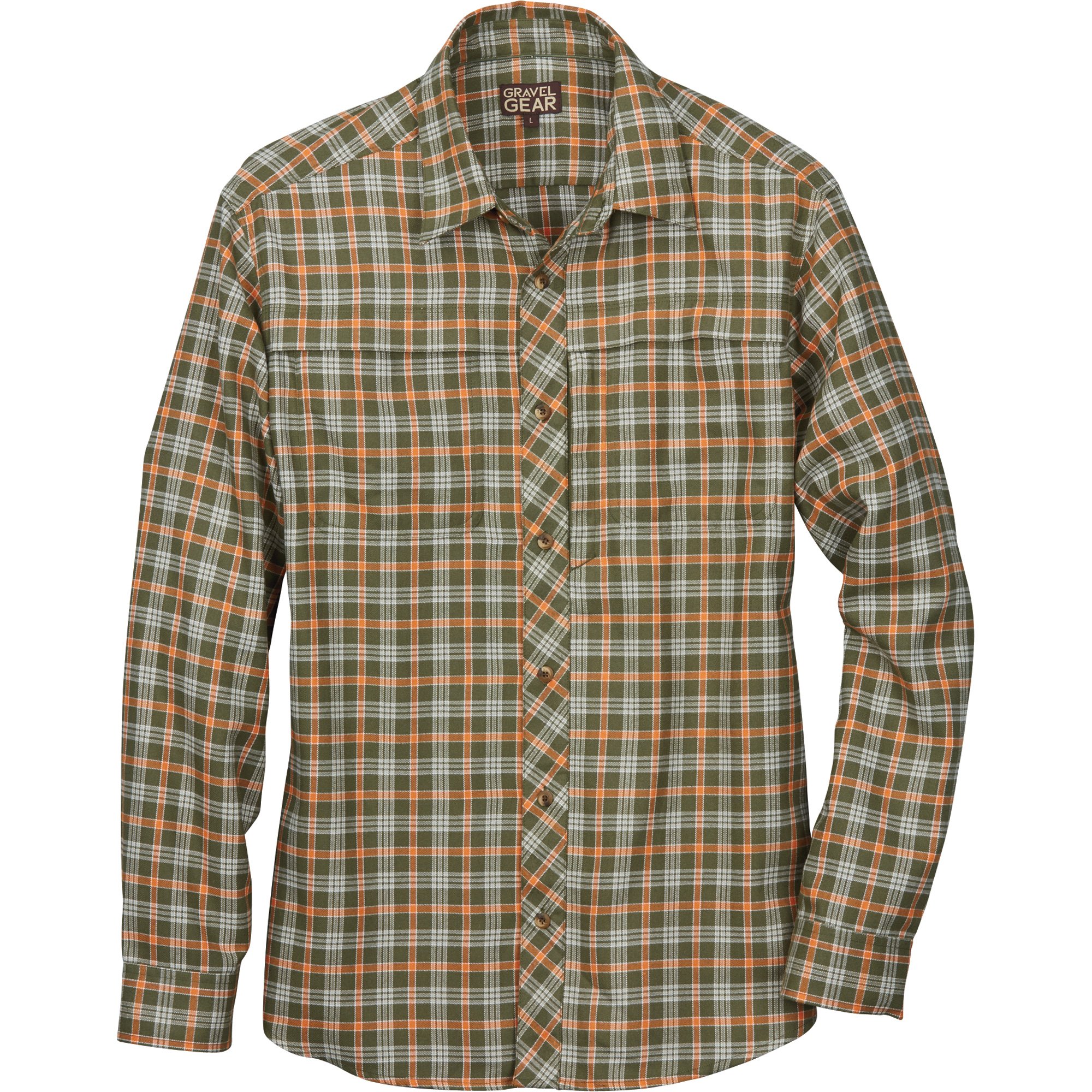 Gravel Gear Hollow Core Flannel Shirt — Green/Orange Plaid, Medium ...
