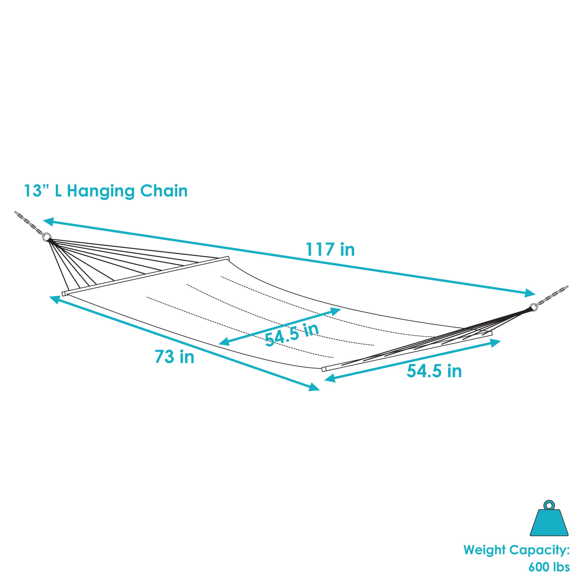 Sunnydaze Decor, 2-Person Woven Hammock with Spreader Bars - White ...