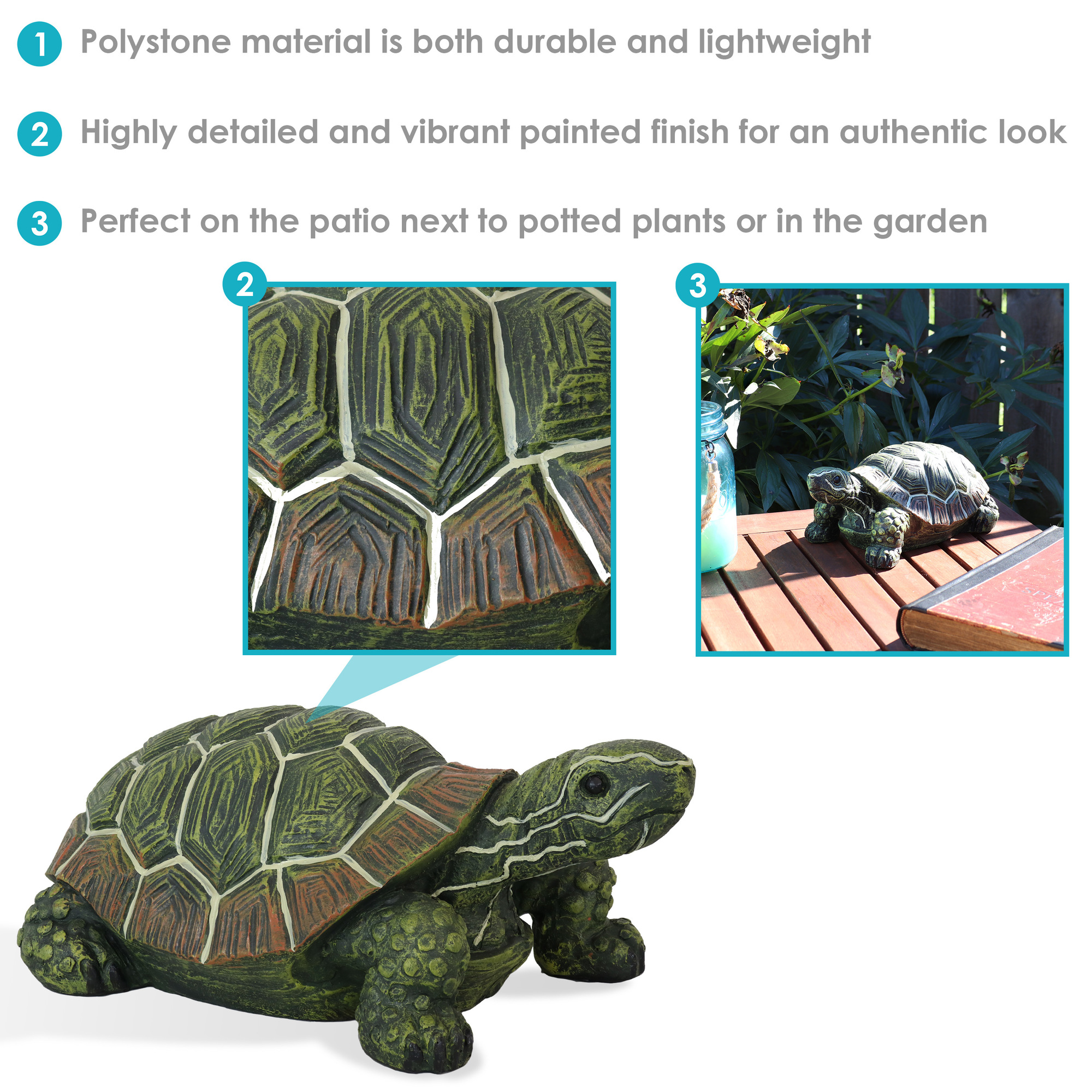 Sunnydaze Decor, Terrance the Tortoise Garden Statue - 9in. - 2pk ...