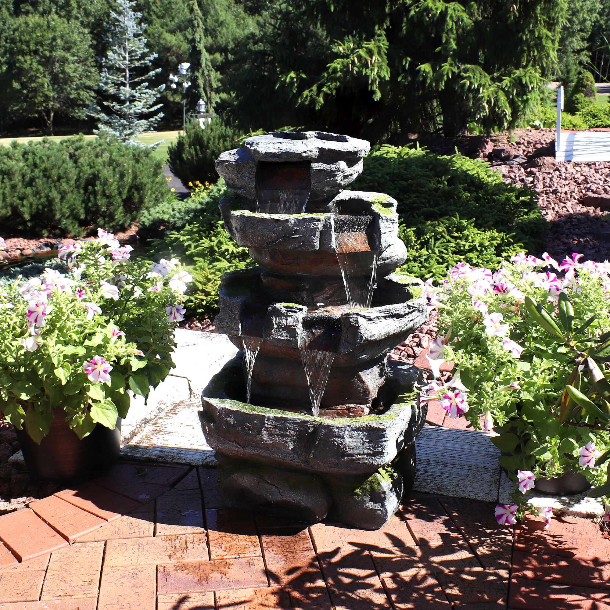 Sunnydaze Decor, Large Rock Quarry Waterfall Fountain - 31in., Model ...