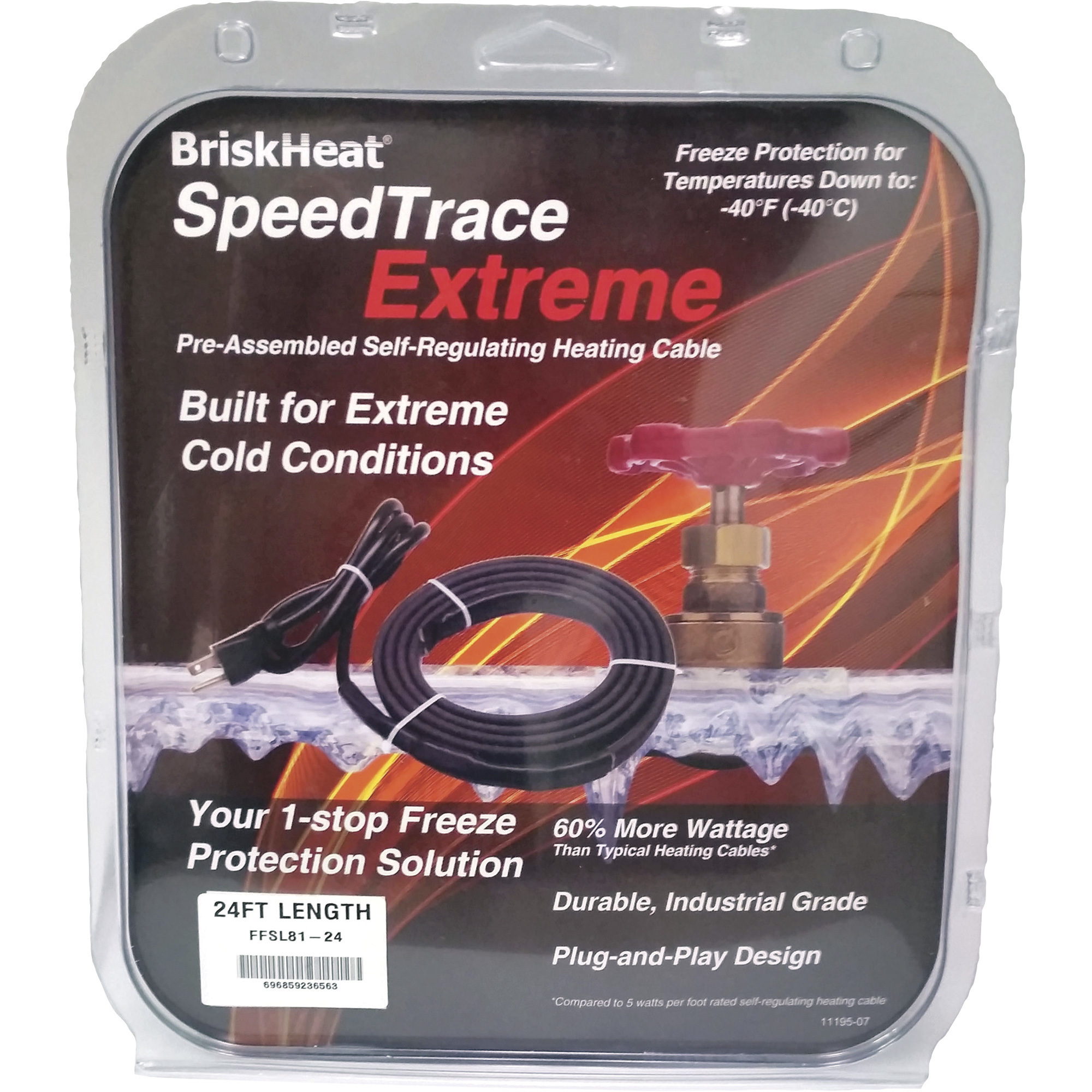 BriskHeat SpeedTrace Extreme Heating Cable, 24ft.L. 8 Watts, Model ...