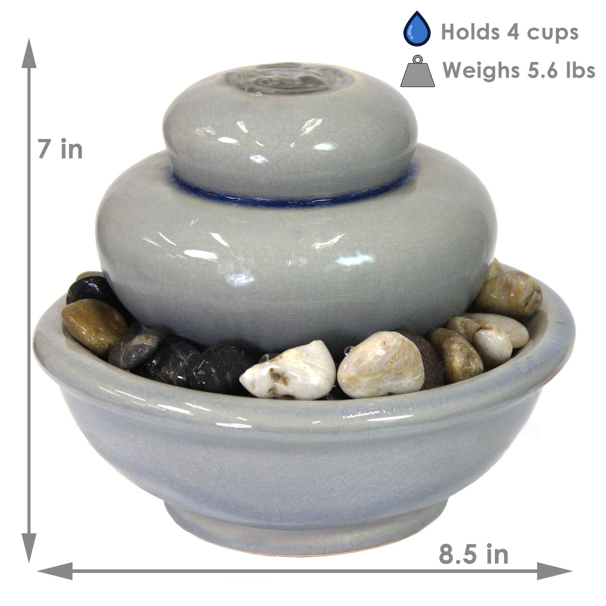 Sunnydaze Decor, Smooth Cascade Ceramic Tabletop Fountain - 7in., Model ...