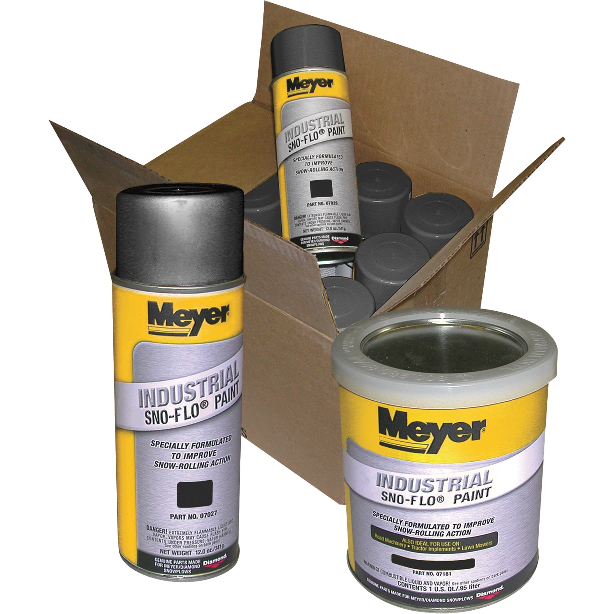 Meyer Sno Flo Paint — Black, 12 Cans, Model# 08676 | Northern Tool