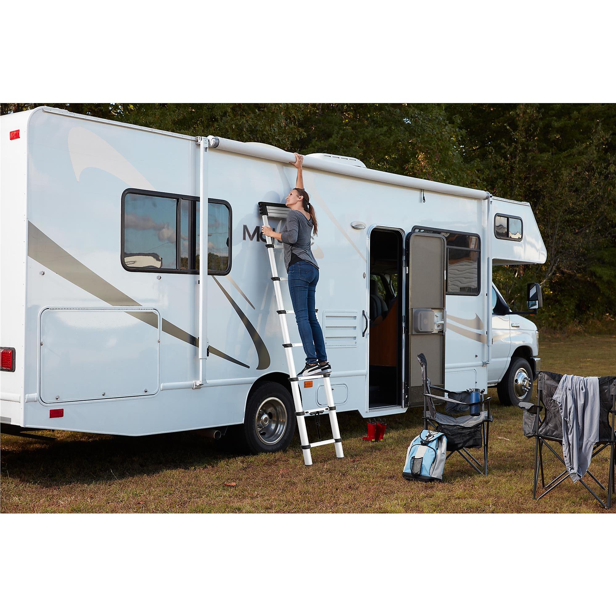 Cosco, 14ft. Telescoping Aluminum Ladder w/ Grips Top Cap, Height 14 ft ...