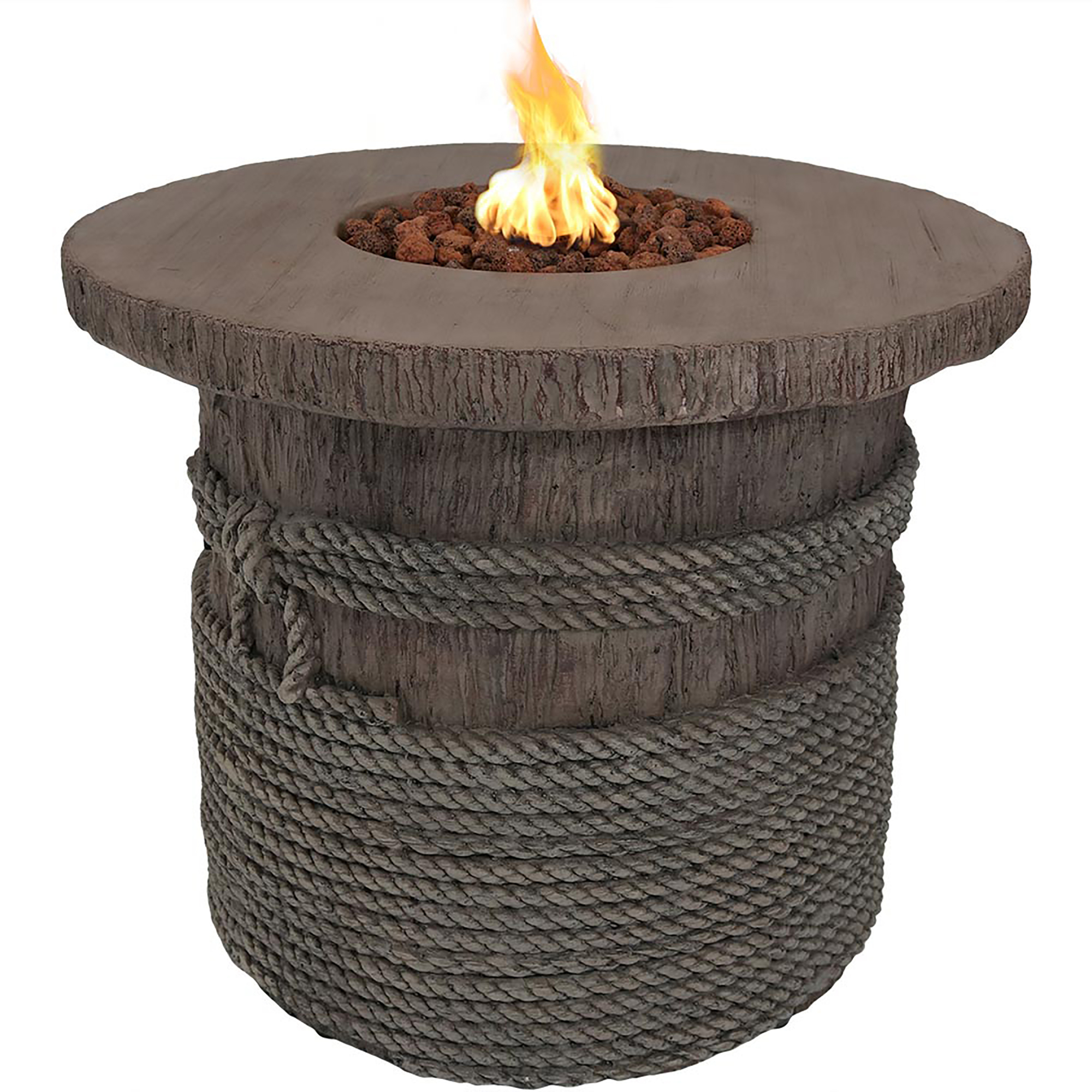 Sunnydaze Decor, Rope and Barrel Propane Fire Pit - 29in., Fuel Type ...