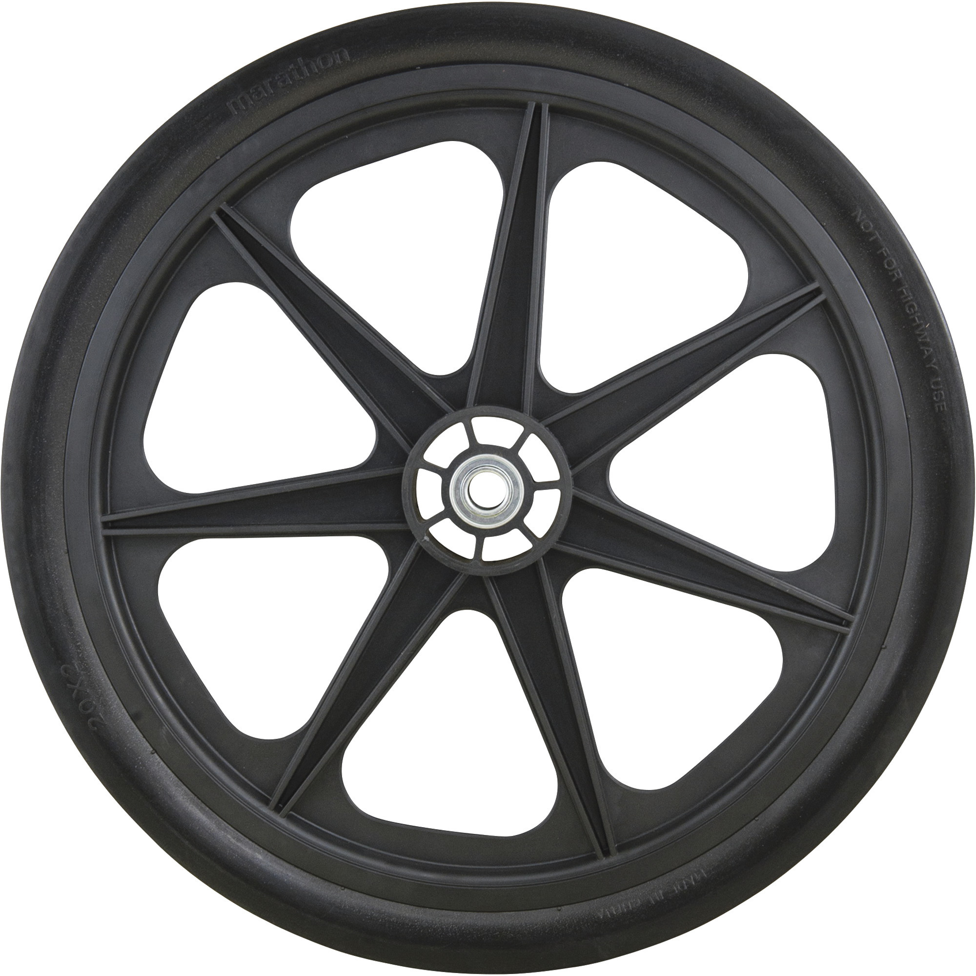 Marathon Tires Flat-Free Tire on Plastic Spoke Rim, 3/4in. Bore, 20 x 2 ...