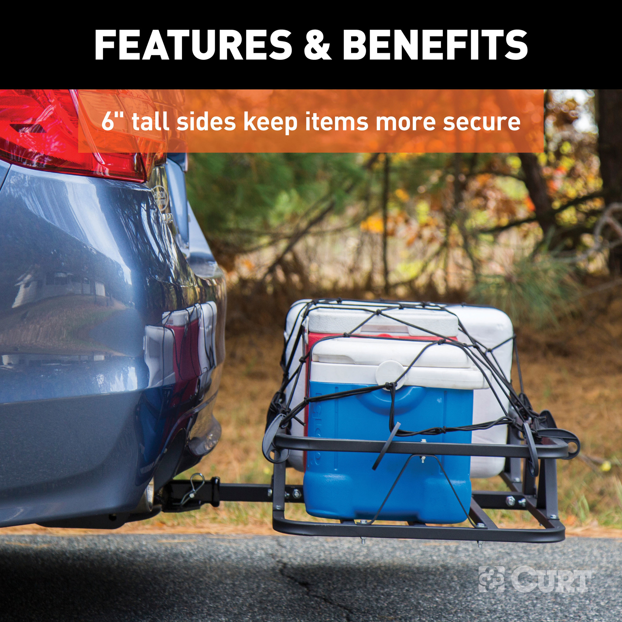 Curt Manufacturing, 48 x 20in. Basket Hitch Cargo Carrier, Capacity 500 ...