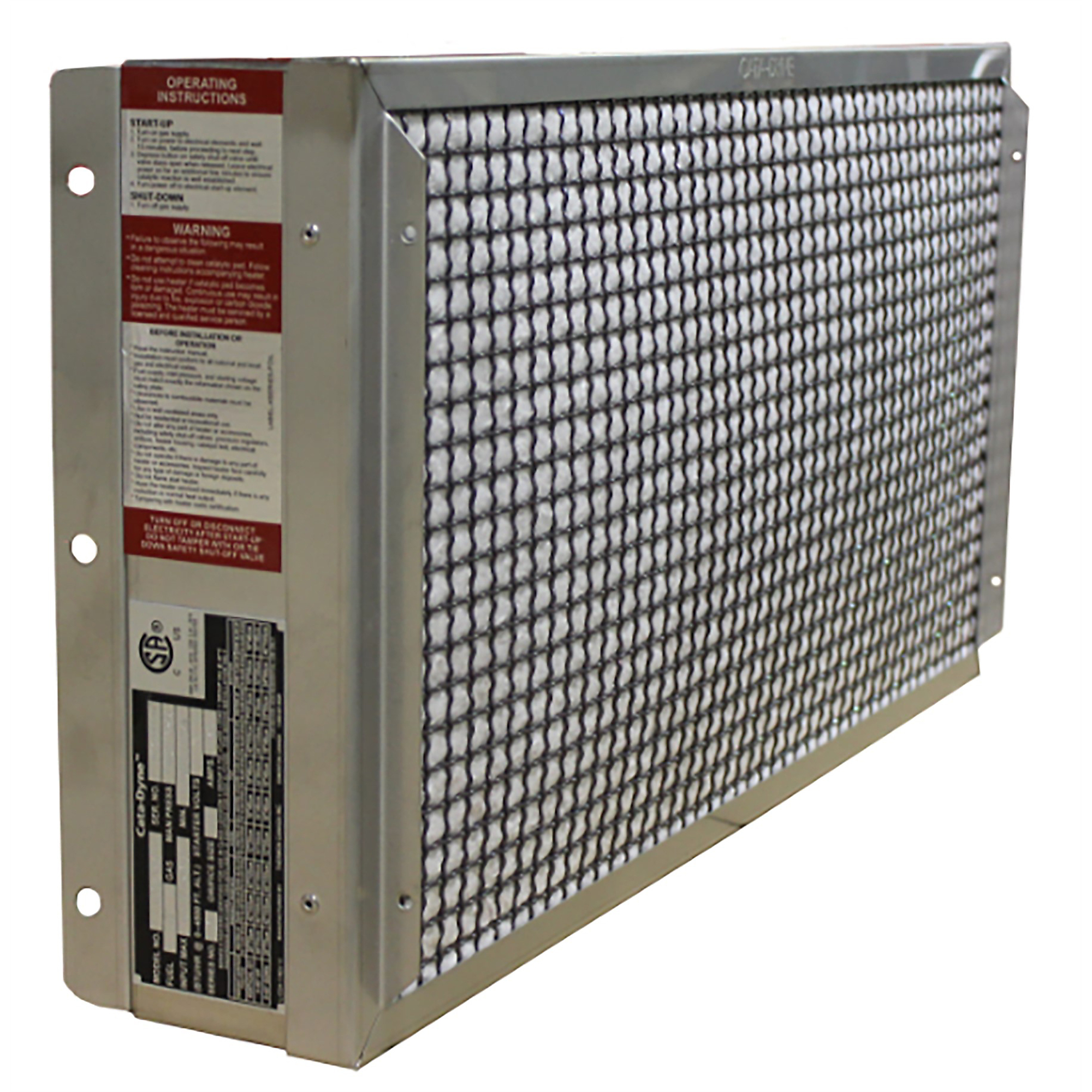 Cata-Dyne, WX - Infrared Gas Catalytic Heater, 12in.x 24in., Heat Type ...