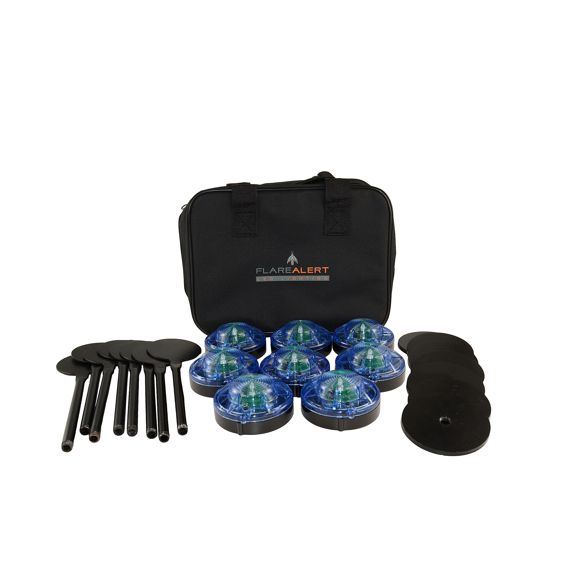 FlareAlert, Large LED Safety Beacon Pro Kit - Blue, Case Type Bag ...