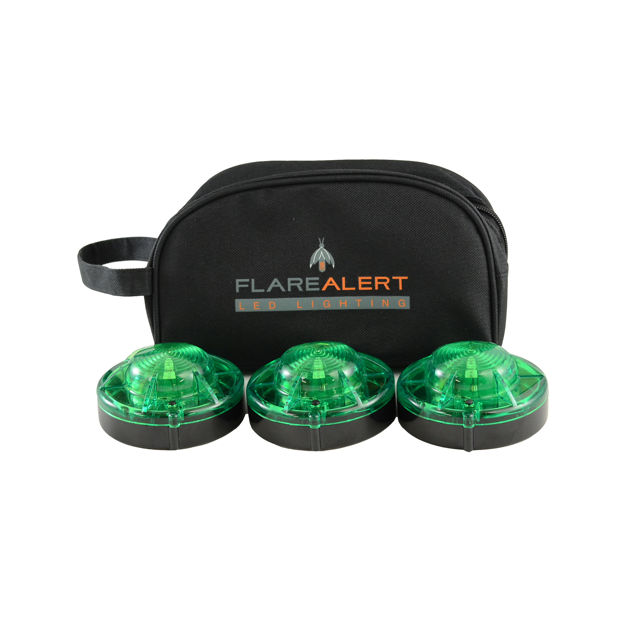 FlareAlert, Small LED Safety Beacon Pro Kit - Green, Case Type Bag ...