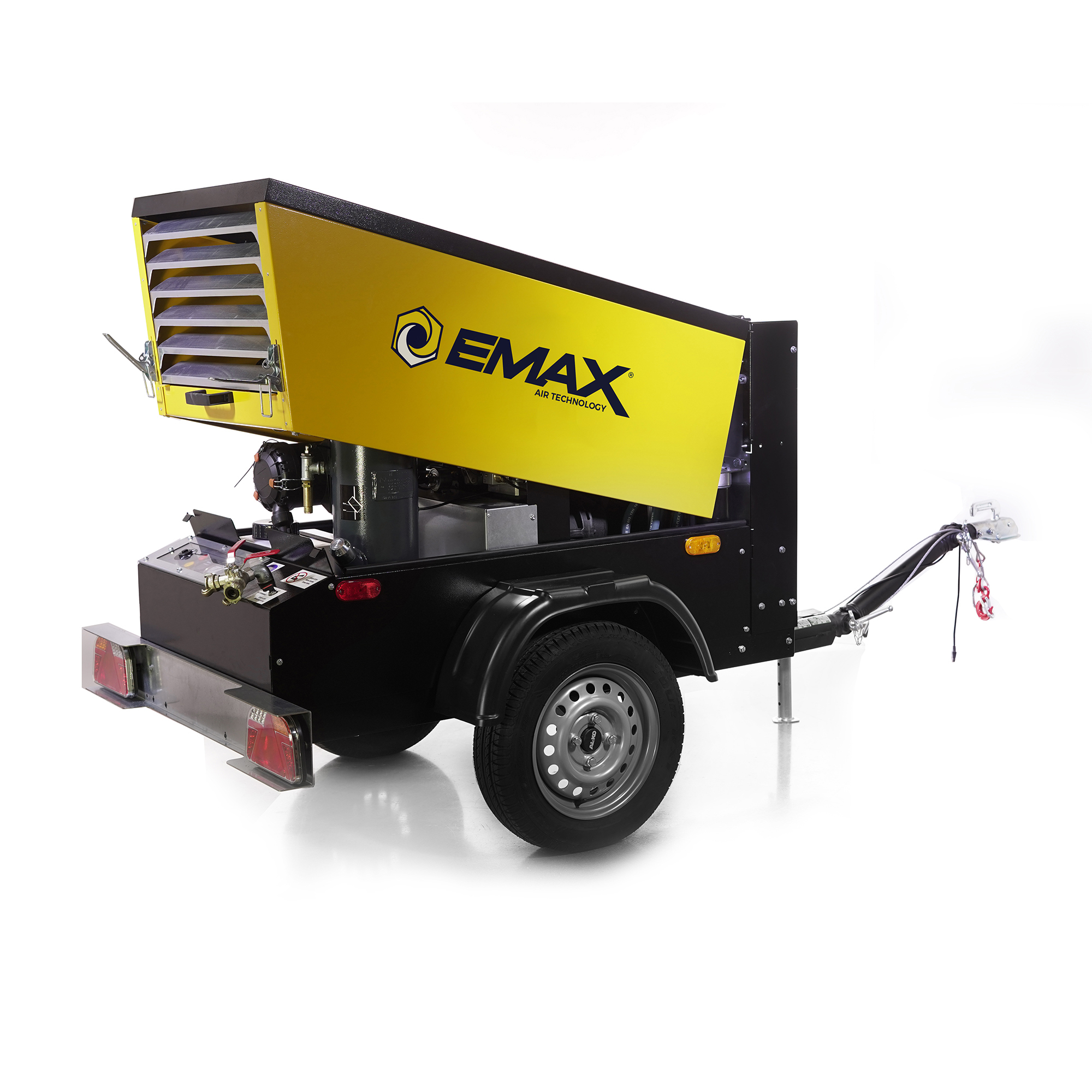 EMAX Trailer Mount Rotary Screw Air Compressor, 24HP, Diesel Kubota ...