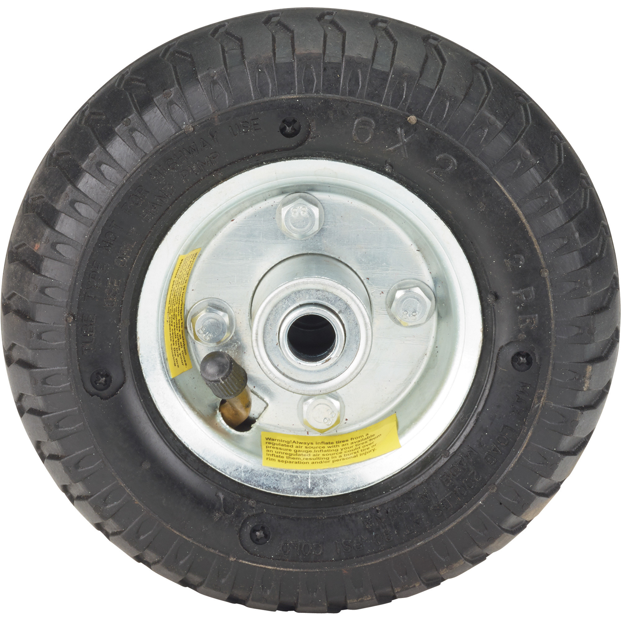 Ironton 6in. Pneumatic Wheel and Tire, 200-Lb. Capacity, Lug Tread ...