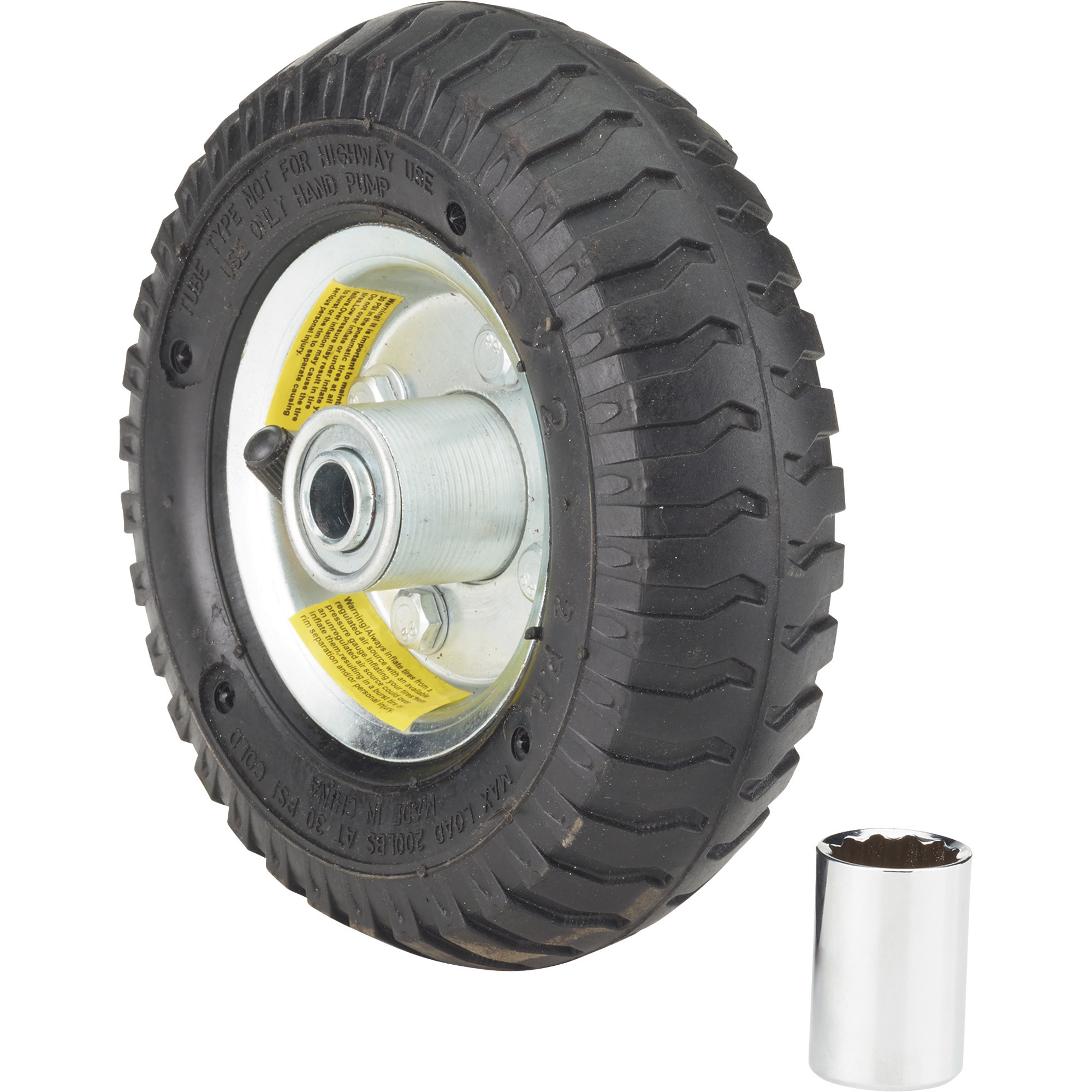 Ironton 6in. Pneumatic Wheel and Tire, 200-Lb. Capacity, Lug Tread ...