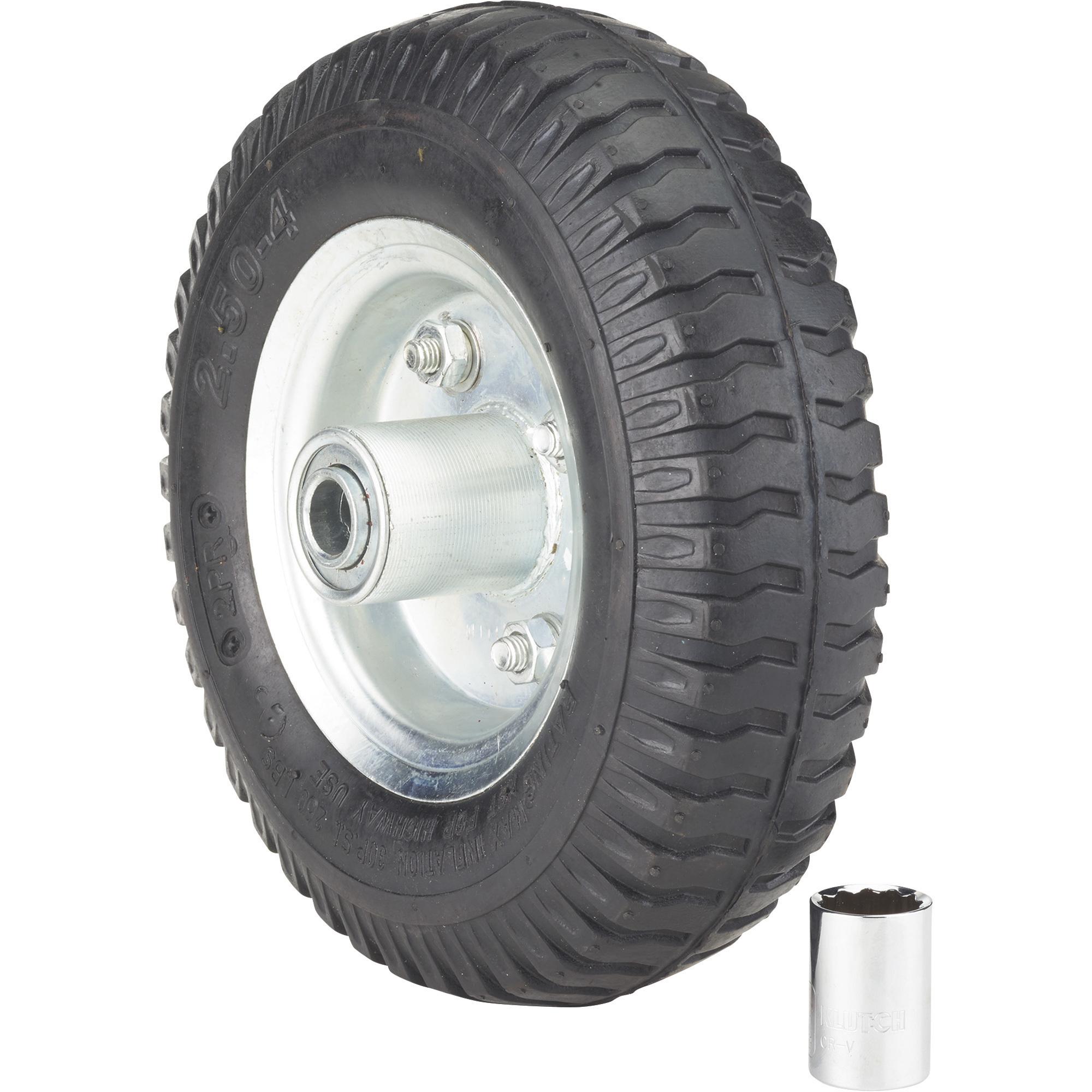 Ironton 8in. Pneumatic Wheel and Tire, 250-Lb. Capacity, Lug Tread ...