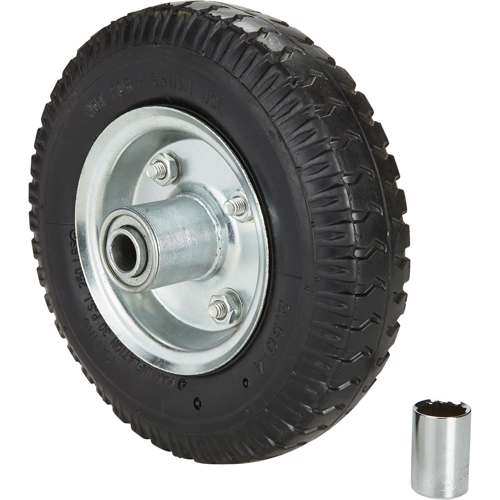 Ironton 8in. Pneumatic Wheel and Tire, 250-Lb. Capacity, Lug Tread ...