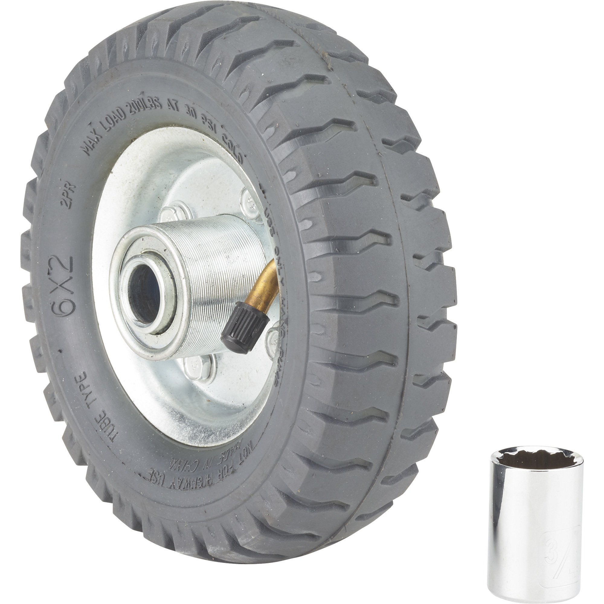 Ironton 6in. Nonmarking Pneumatic Wheel and Tire, 300-Lb. Capacity ...