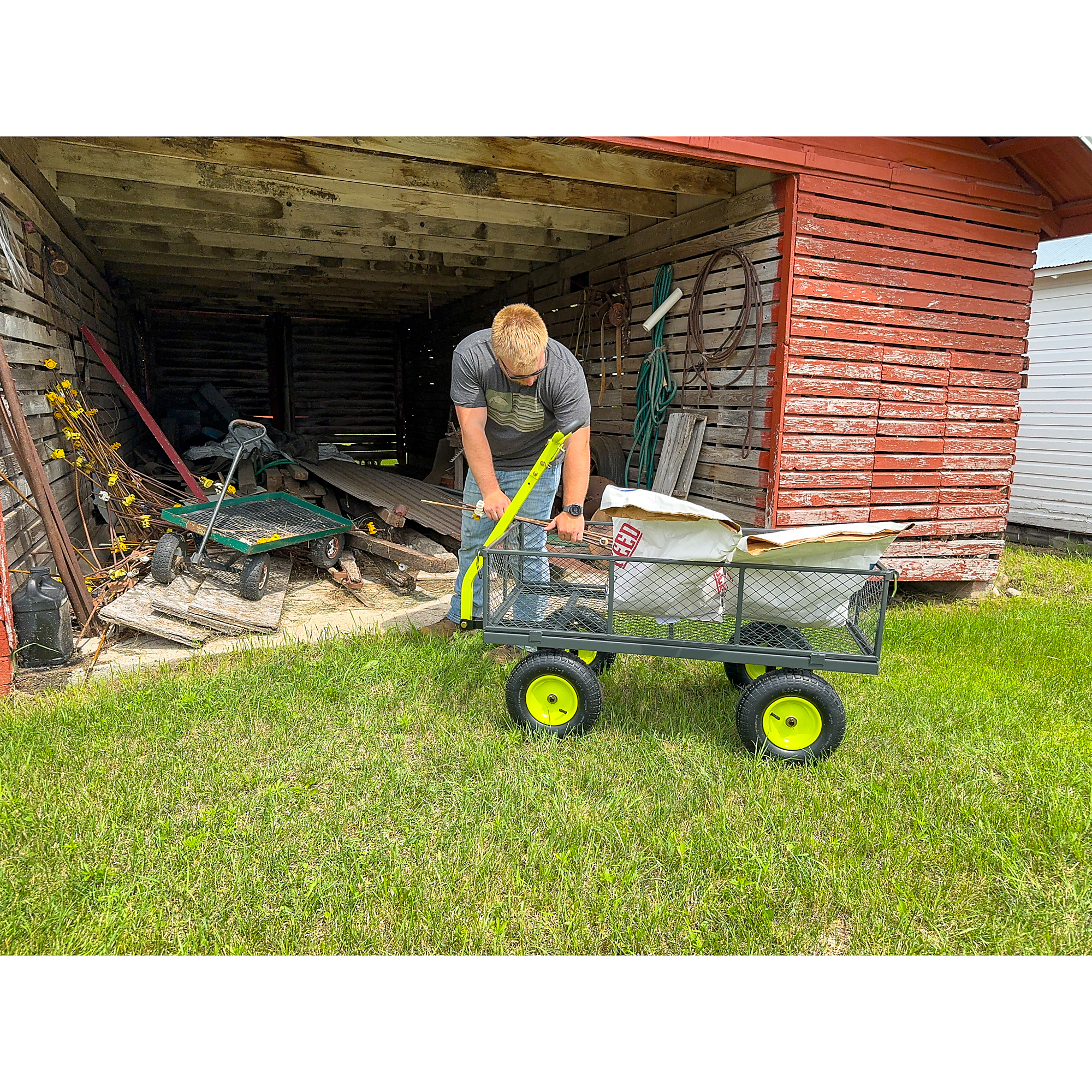 Yard Tuff, 2in.1 Jumbo Wagon, Load Capacity 1400 lb, Model# YTF-2448MS ...