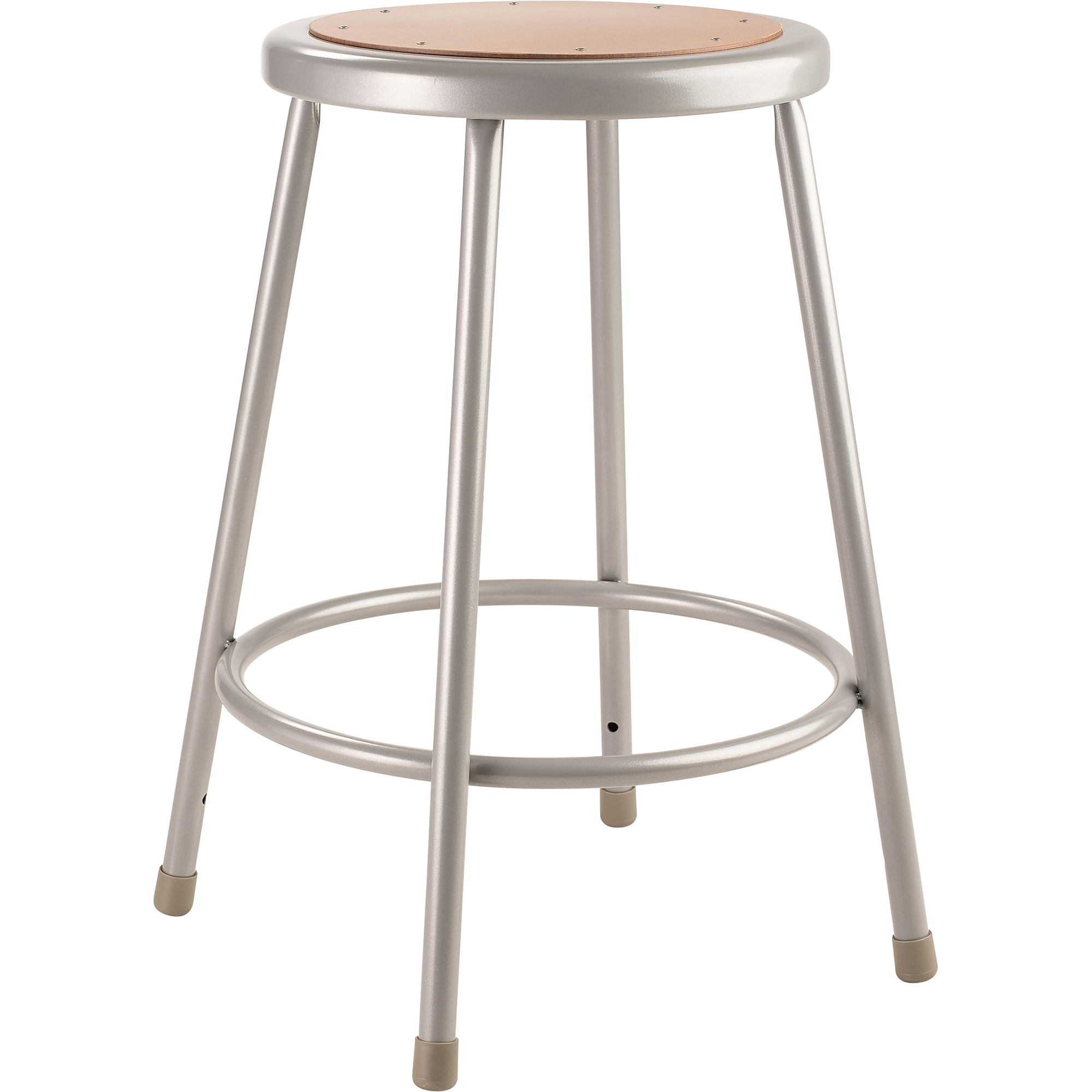 National Public Seating, 24in. Heavy Duty Steel Stool, Grey, Primary ...