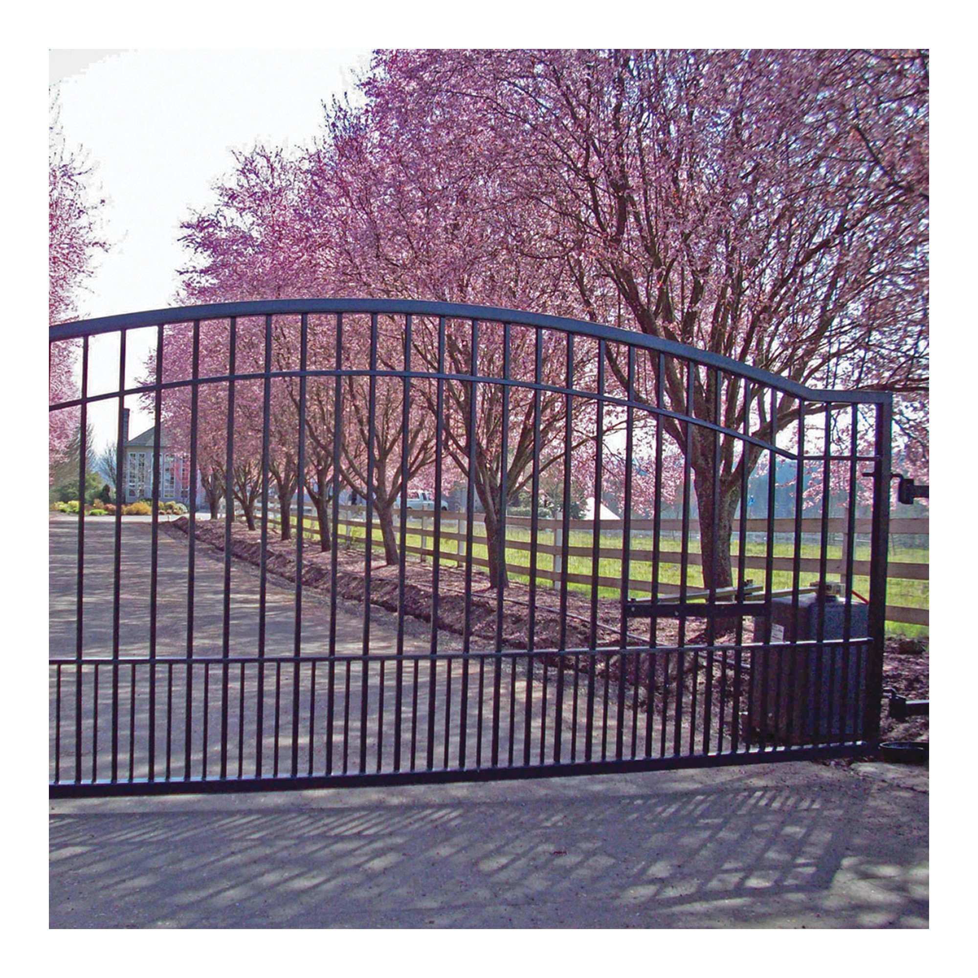 Mighty Mule Driveway Gate — Single Gate, Biscayne, 12ft.W x 6ft.H ...