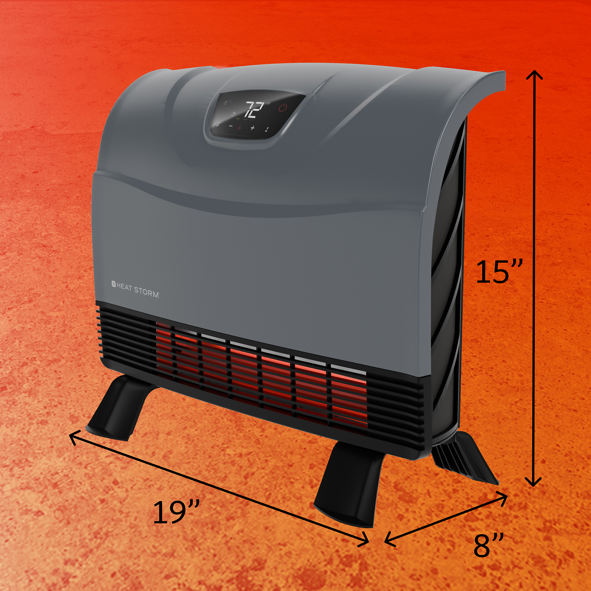 HeatStorm, Phoenix 1500 Watt Infrared Floor/Wall Heater Gray, Heat Type ...